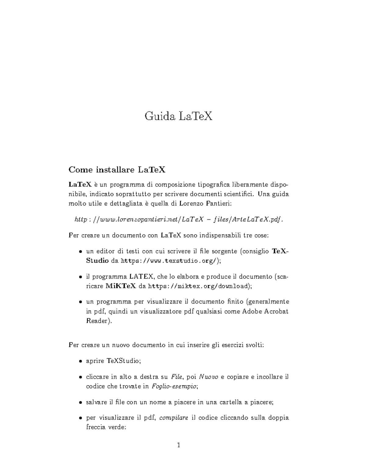 Guida Latex - Guida LaTeX Come installare LaTeX LaTeX e un programma di ...