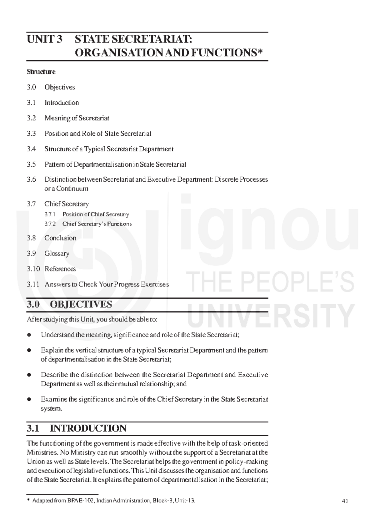 Unit-3 - Summary Political science - 4 1 UNIT 3 STATE SECRETARIAT ...