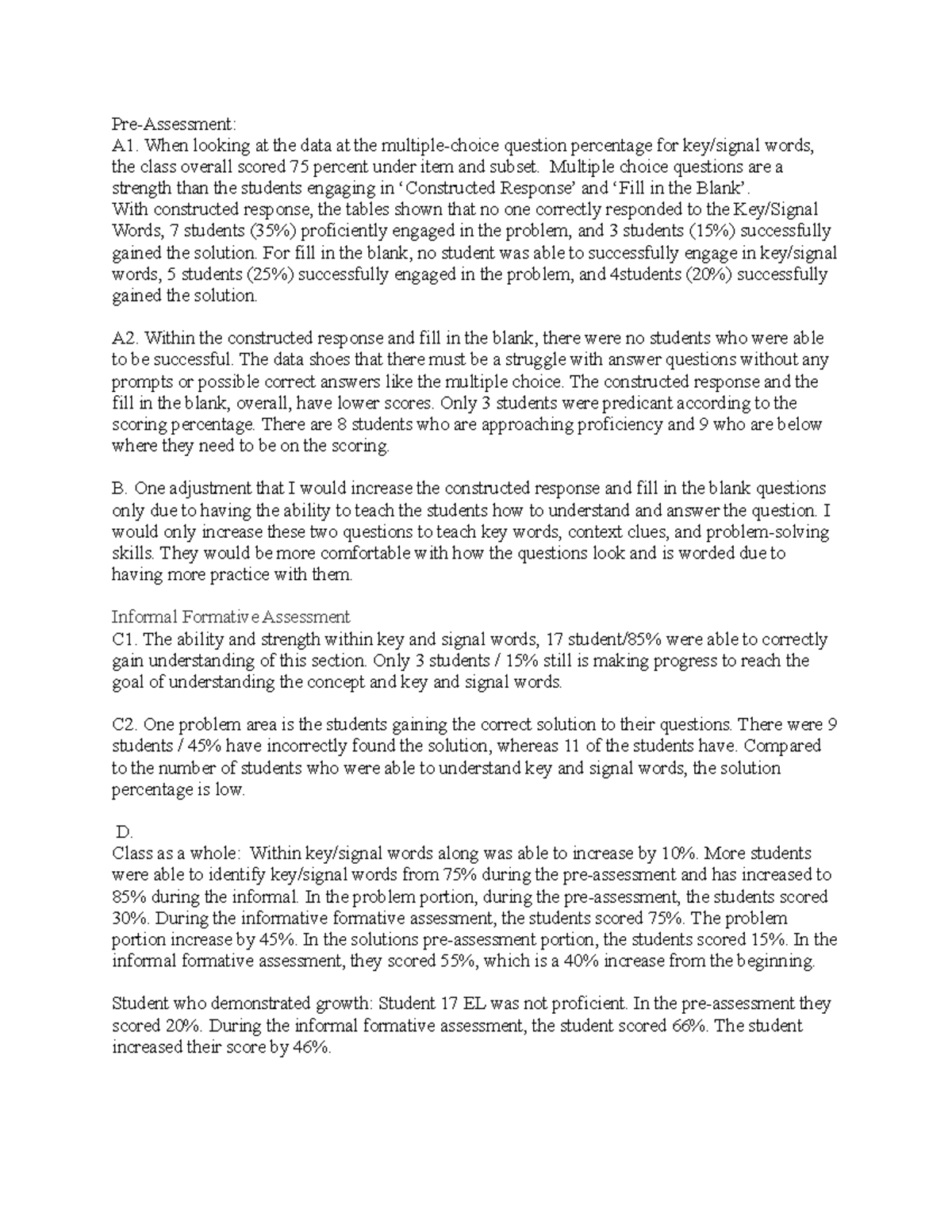 D093 Task2 Course Work Of Student Learning Passed Pre Assessment