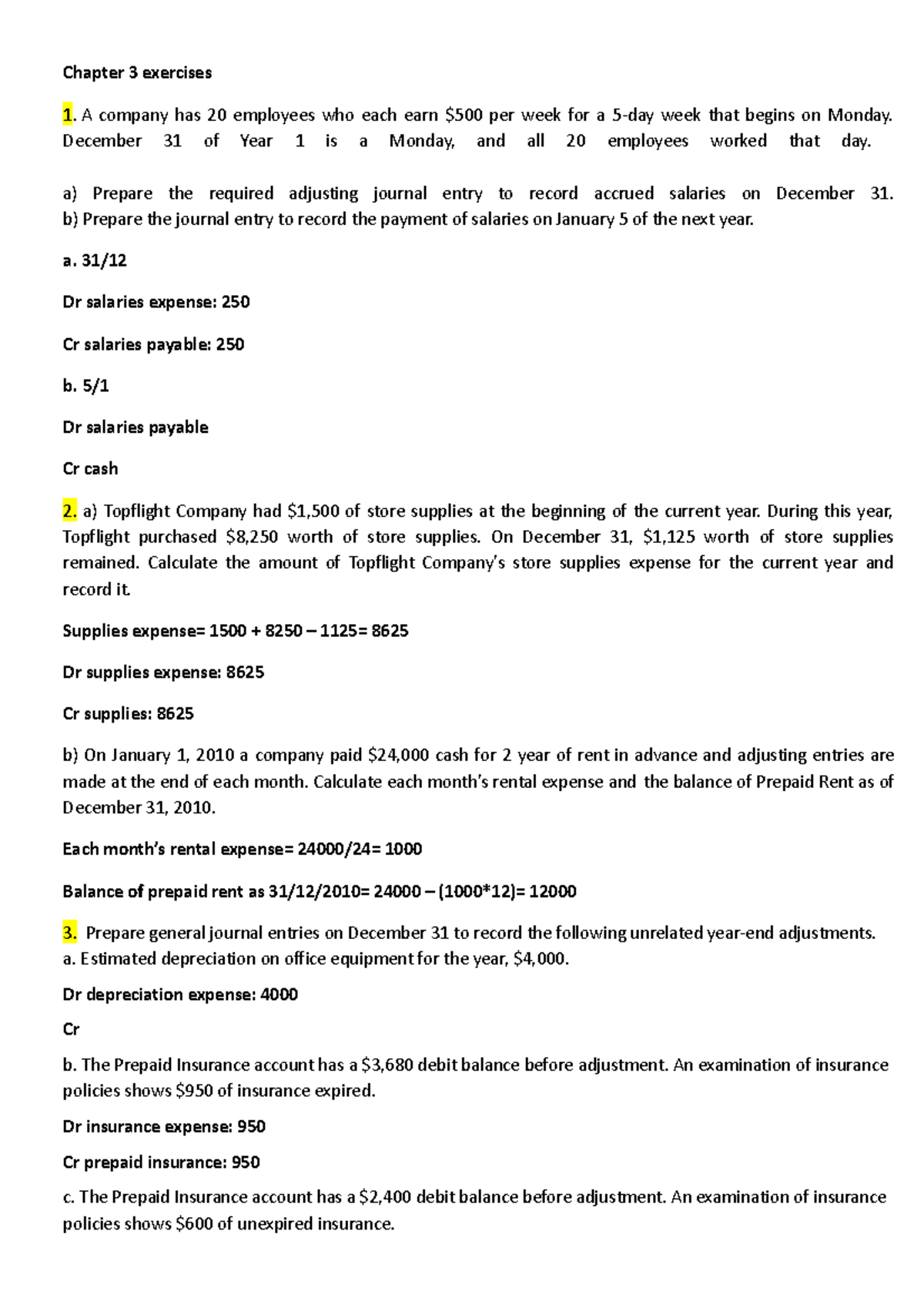 Chapter 3 exercises Đề - dhkvaehf - Chapter 3 exercises 1. A company ...
