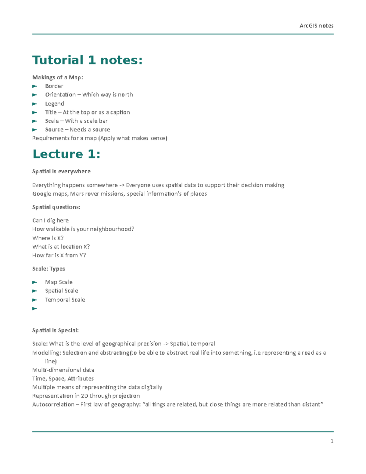 Lecture notes for 1,2 and 5 (Guest) - Tutorial 1 notes: Makings of a ...