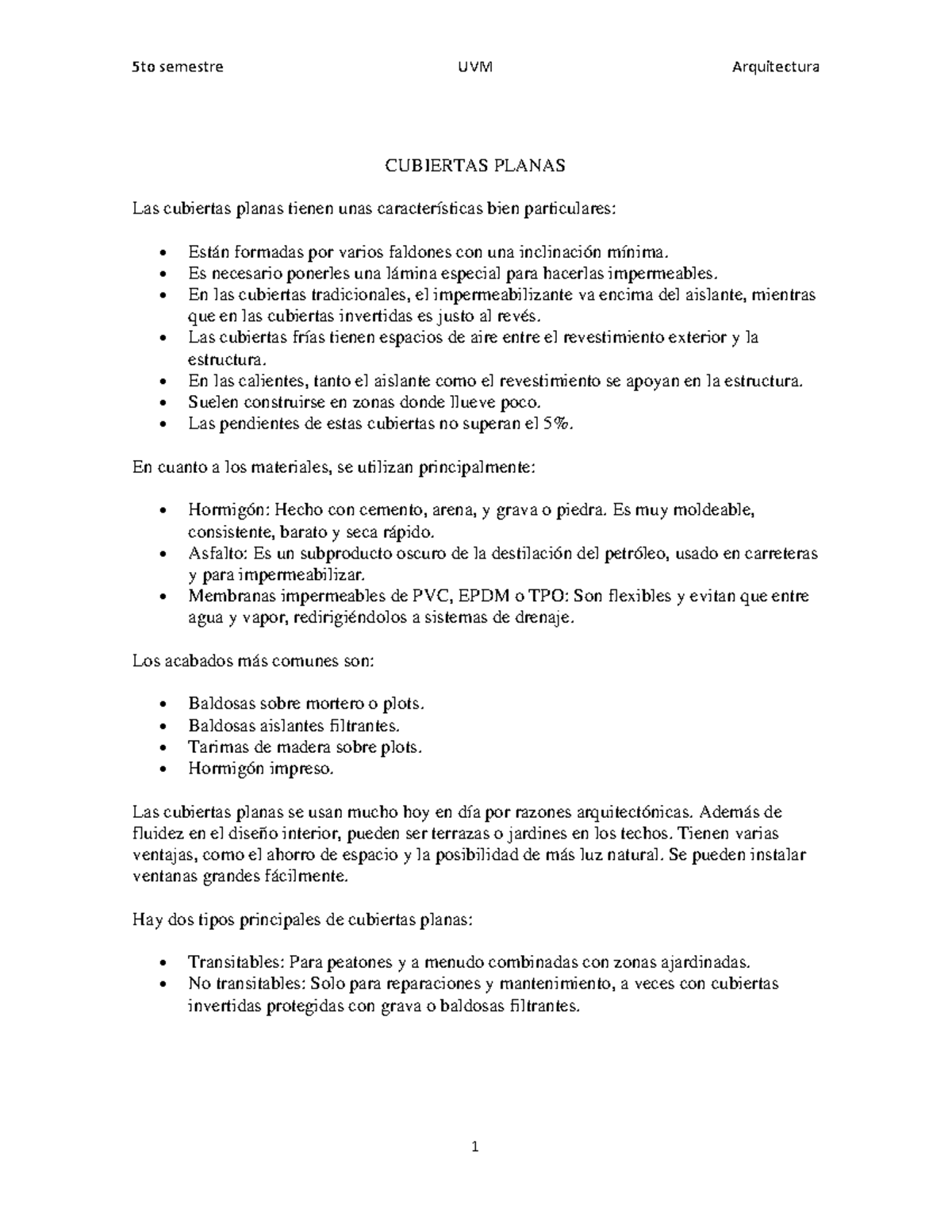 A11 APMH - TAREAA BB - 5 to semestre UVM Arquitectura 1 CUBIERTAS ...