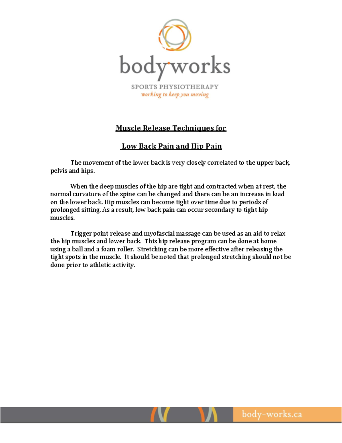 Full Program Hip Release Techniques for Low Back Pain2 - Muscle Release ...