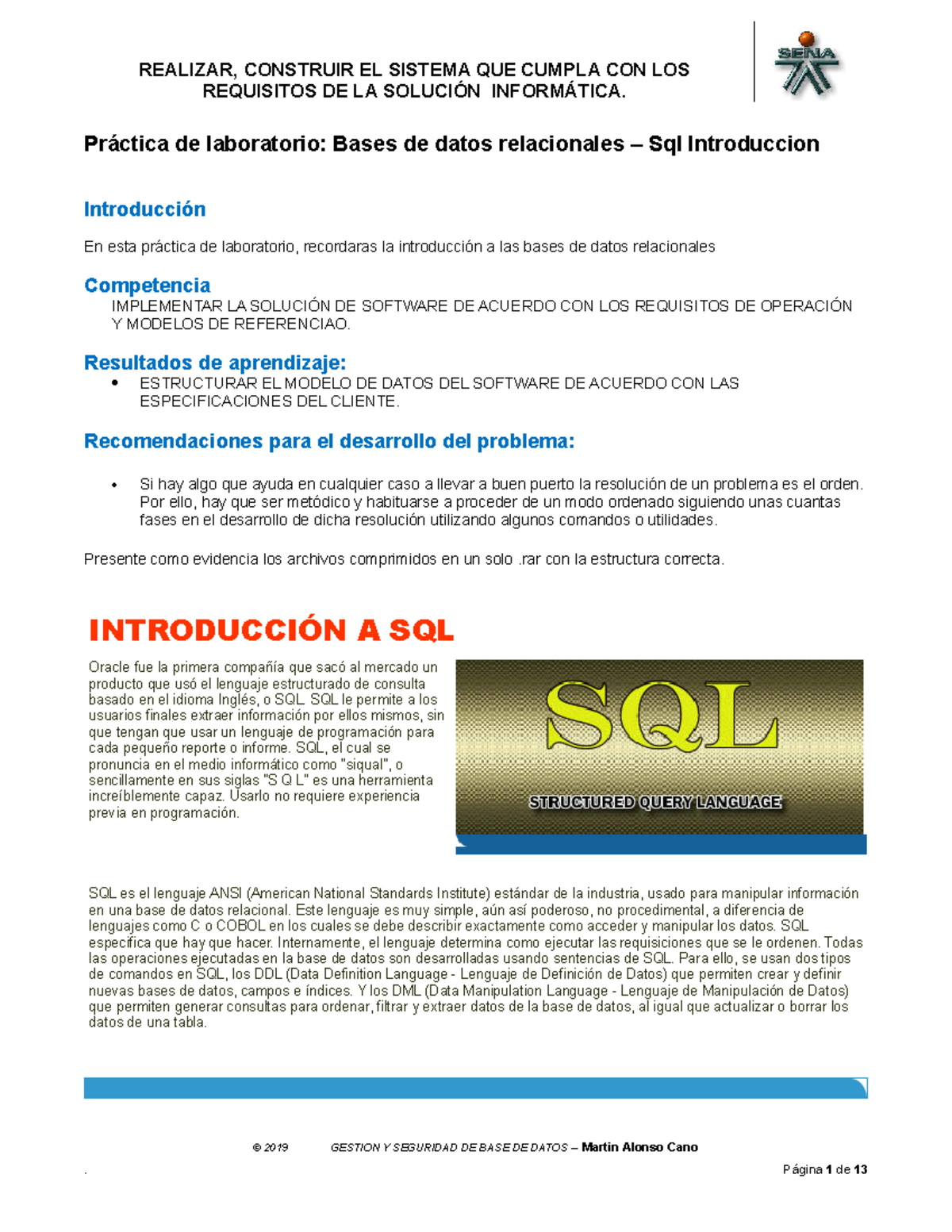 02-Introduccion al SQL - REALIZAR, CONSTRUIR EL SISTEMA QUE CUMPLA CON ...