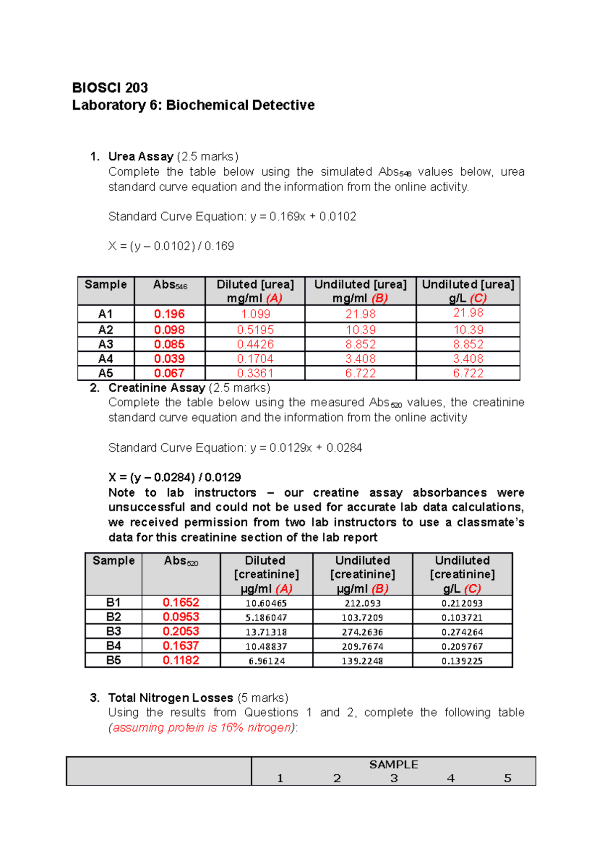 Lab 6 - Biochemical Detective Worksheet (2022) in person-1 - BIOSCI 203 Laboratory 6 ...