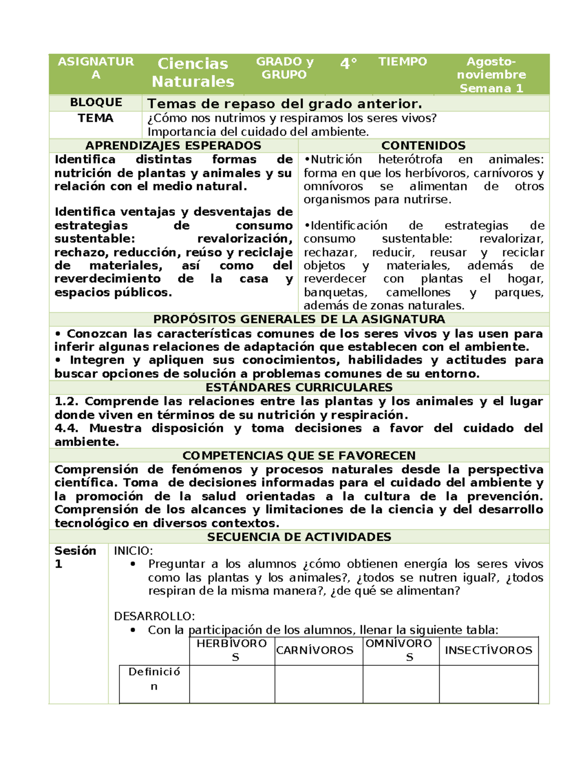 4to Grado Ciencias Naturales (2019-2020) - ASIGNATUR A Ciencias ...