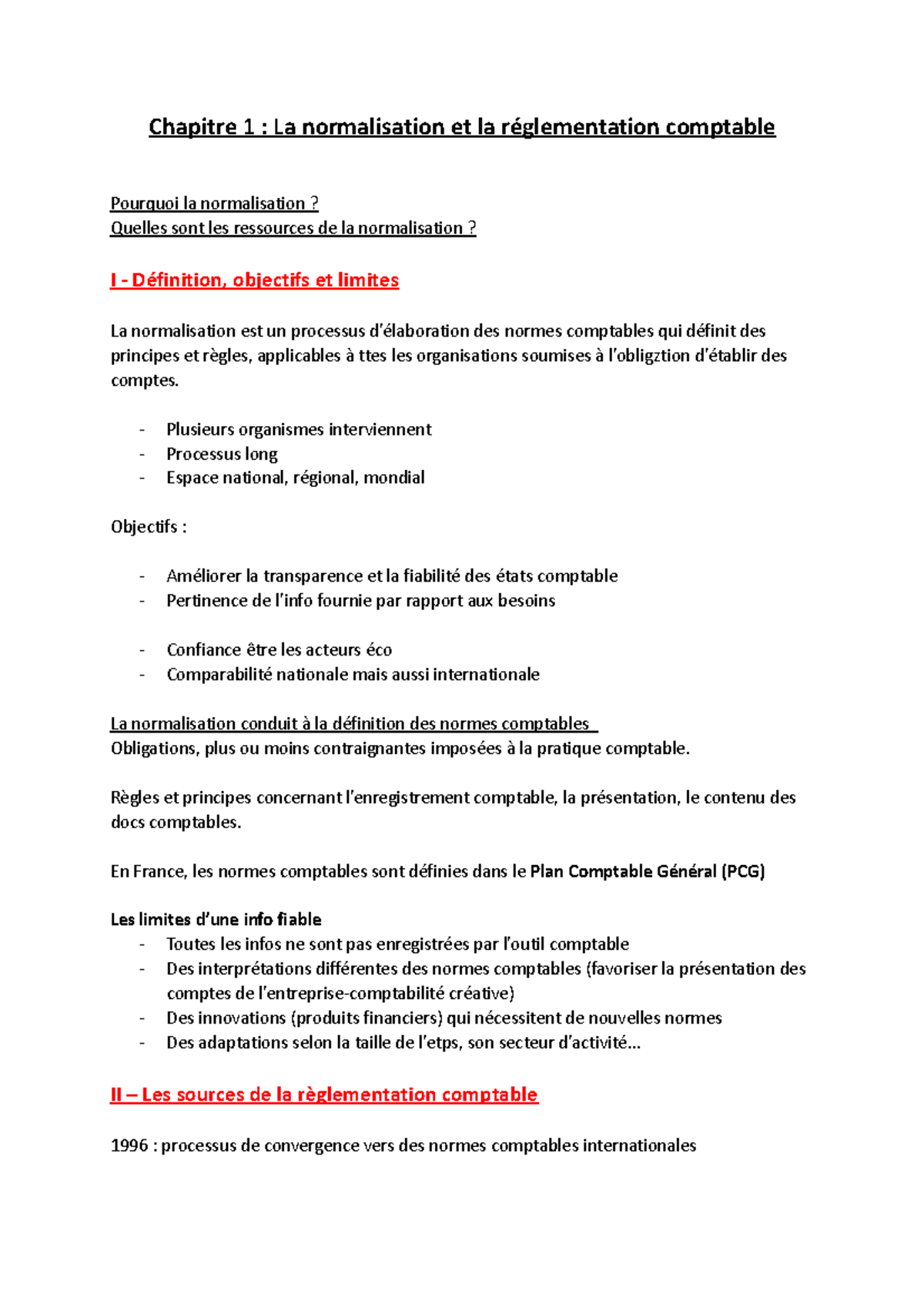 Chap 1 compta - Chapitre 1 : La normalisation et la réglementation ...