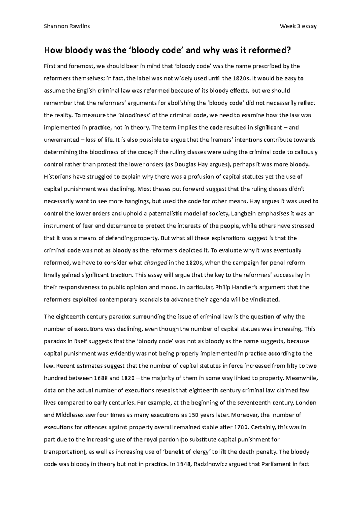 How bloody was the ‘bloody code’ and why was it reformed? - It would be ...