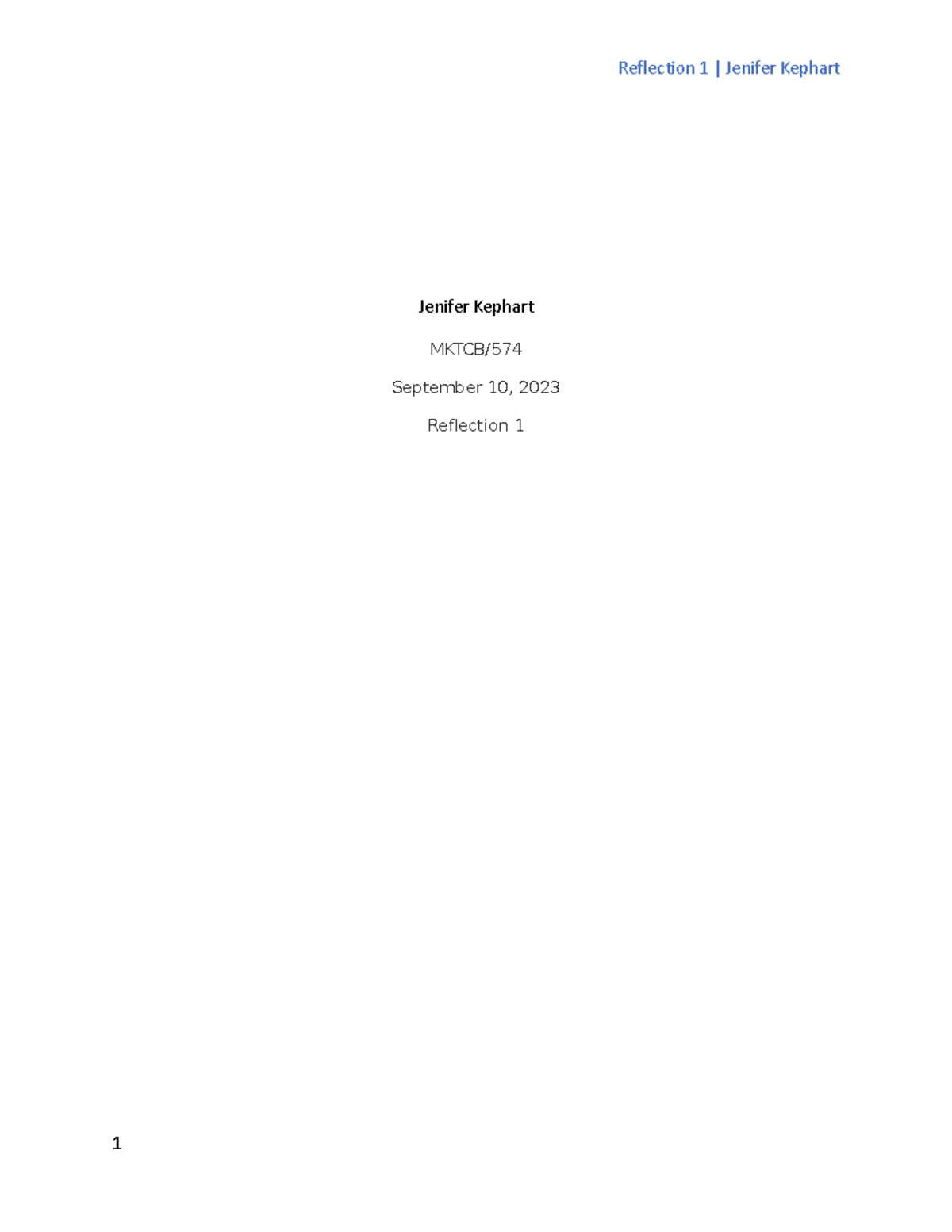 Doc1 - Competency 1 Assesment - Jenifer Kephart MKTCB/ September 10 ...
