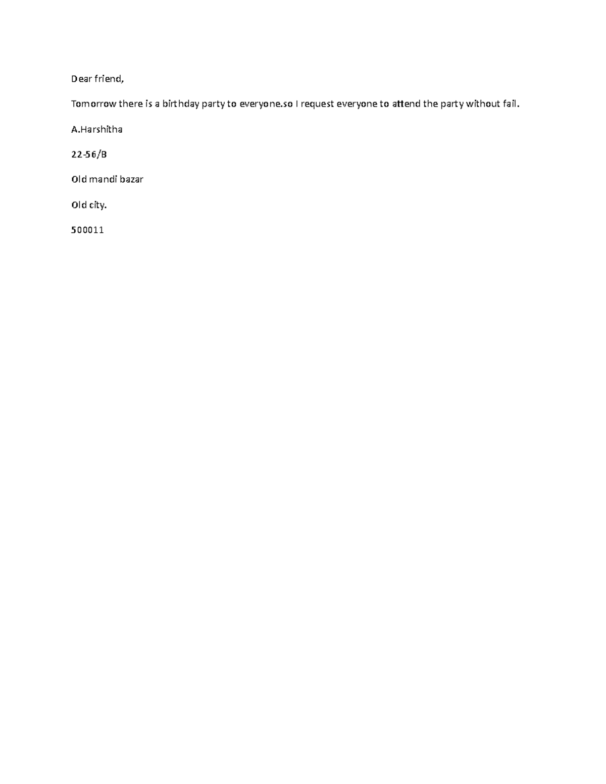 Niki mail merging.docx it - Tomorrow there is a birthday party to ...