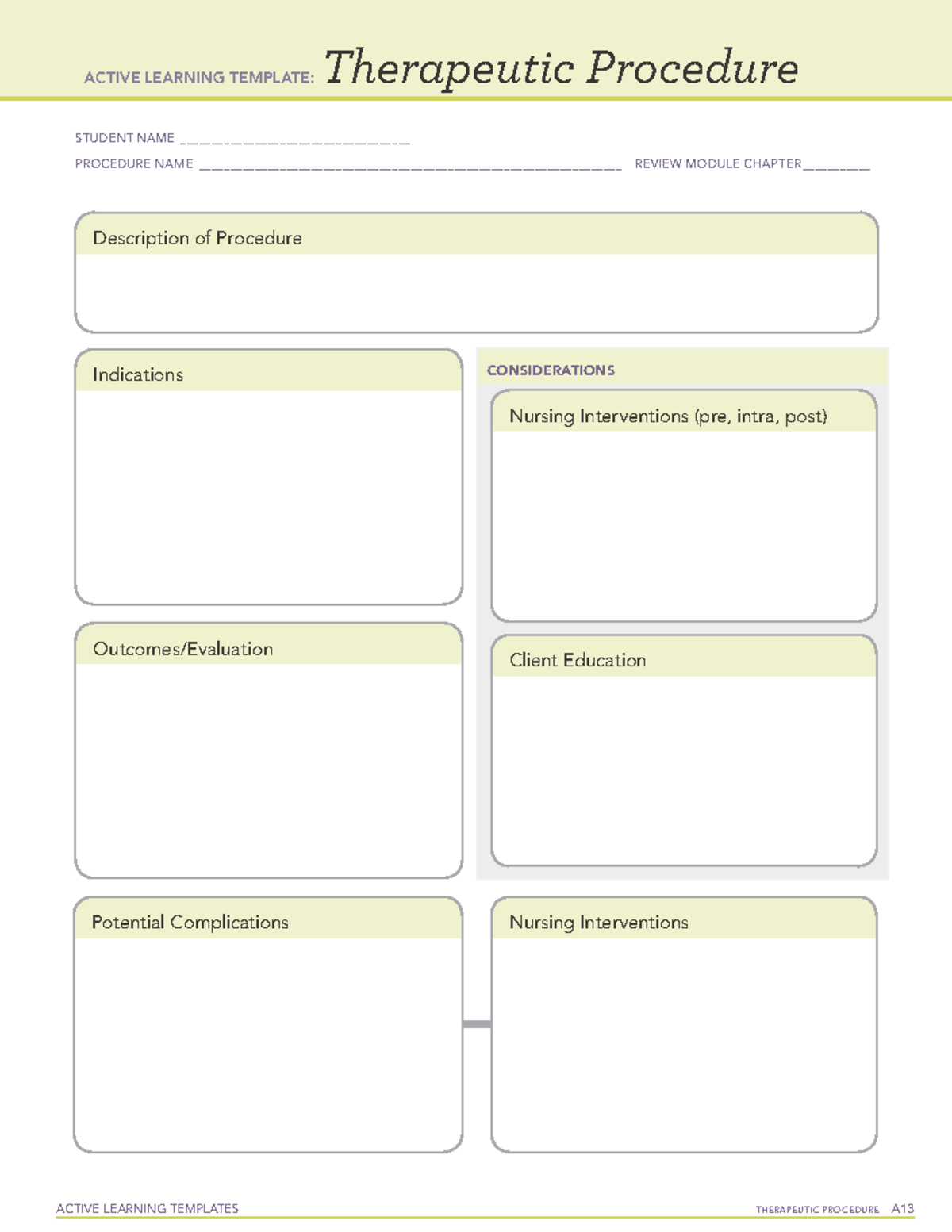 Active Learning Template Therapeutic Procedure form - ACTIVE LEARNING ...