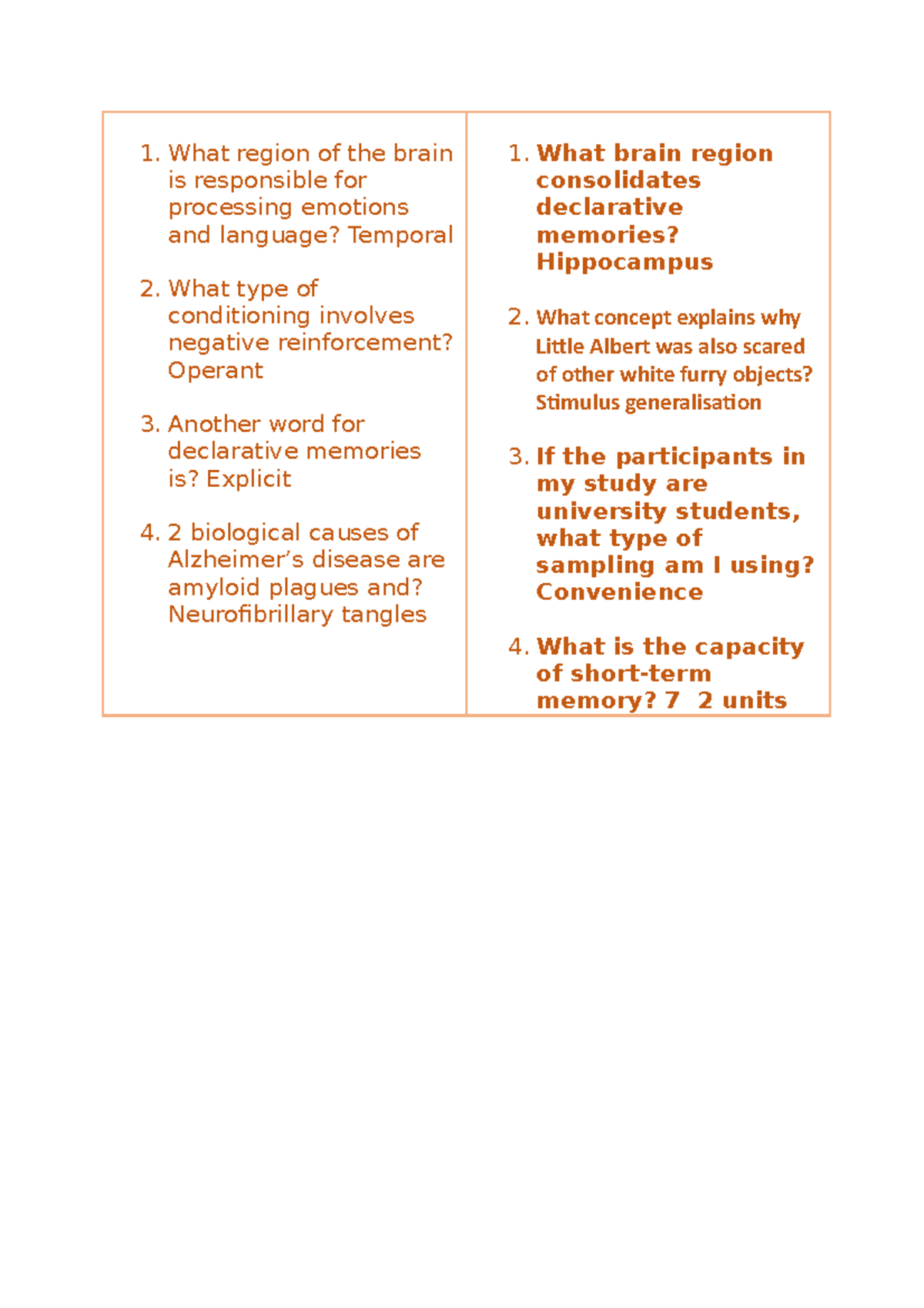 TOT revision questions - What region of the brain is responsible for ...
