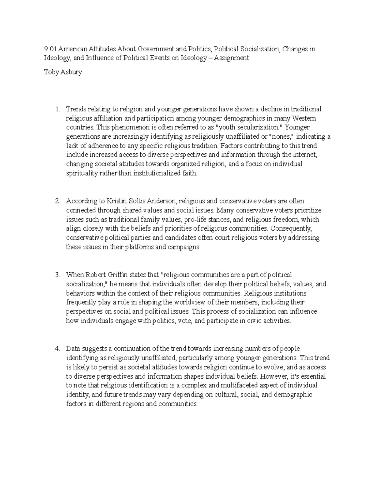 9.01 American Attitudes About Government and Politics, Political ...