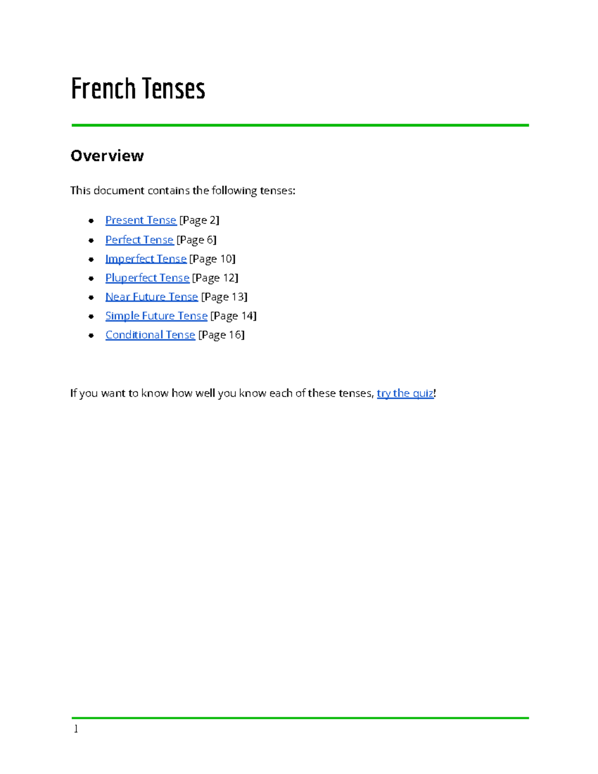 French-tenses - .... - French Tenses Overview This document contains ...