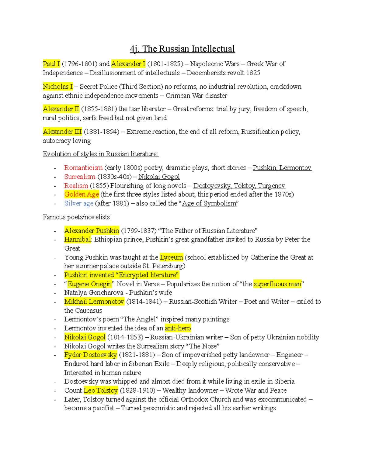 4j. The Russian Intellectual - 4j. The Russian Intellectual Paul I ...