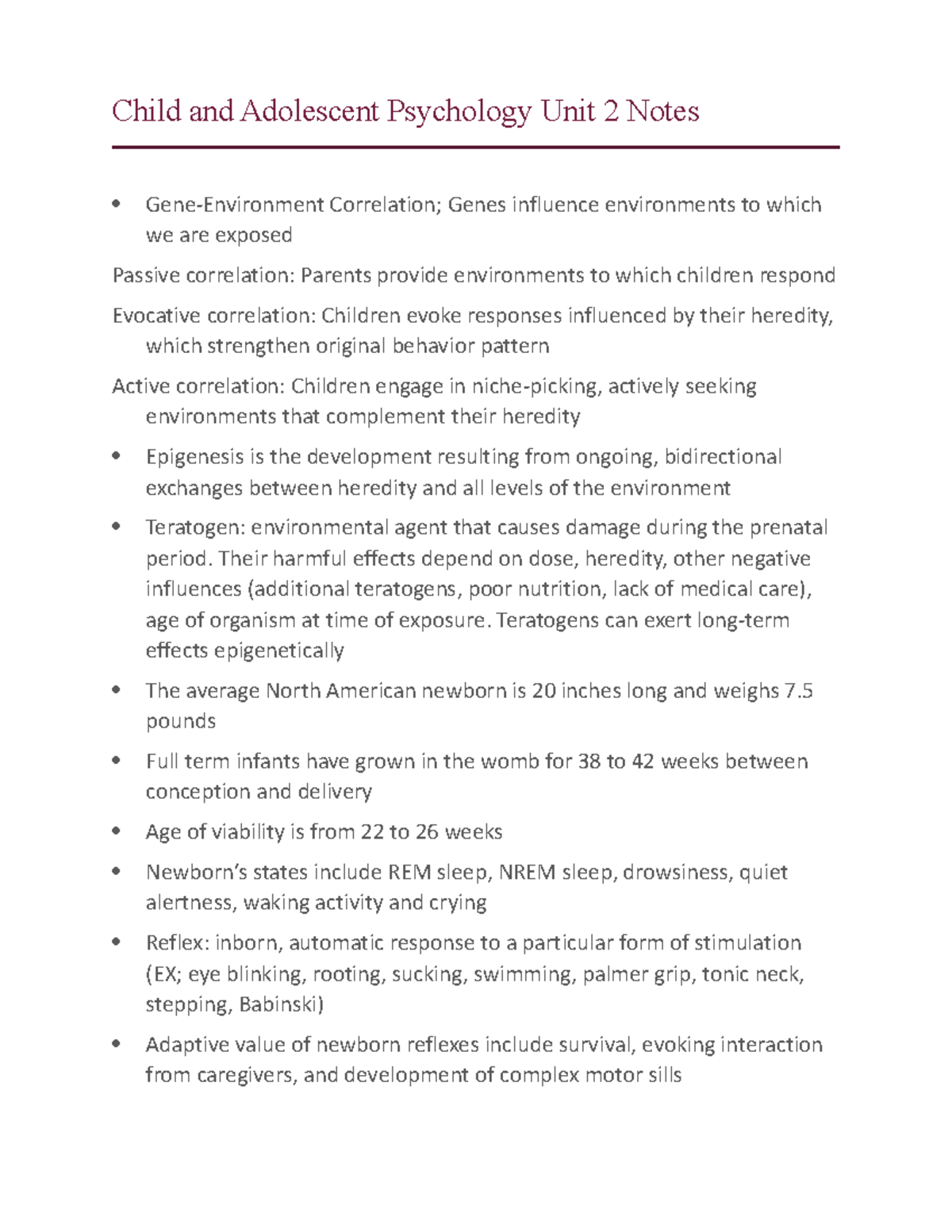 Child and Adolescent Psychology Unit 2 Notes - Their harmful effects ...