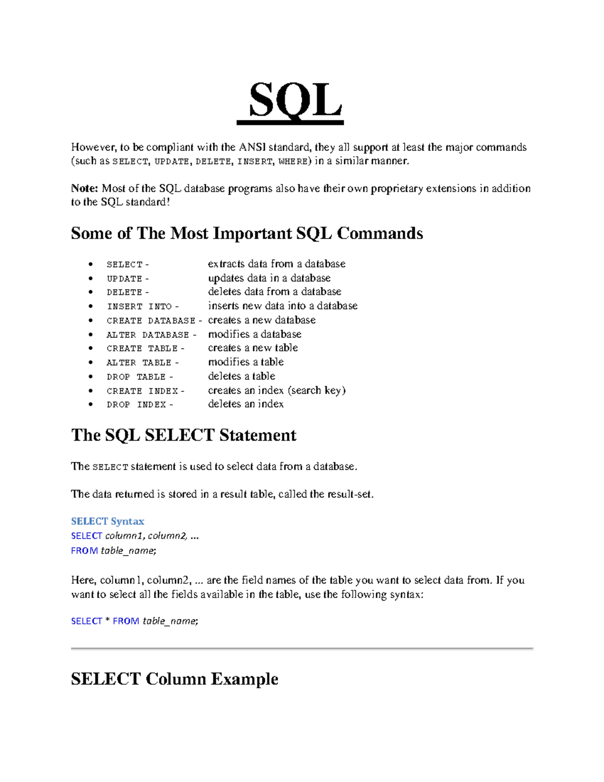 SQL - I DO ANYTHING BECAUSE I AM ALWAYS POSITIVE - SQL However, to be ...
