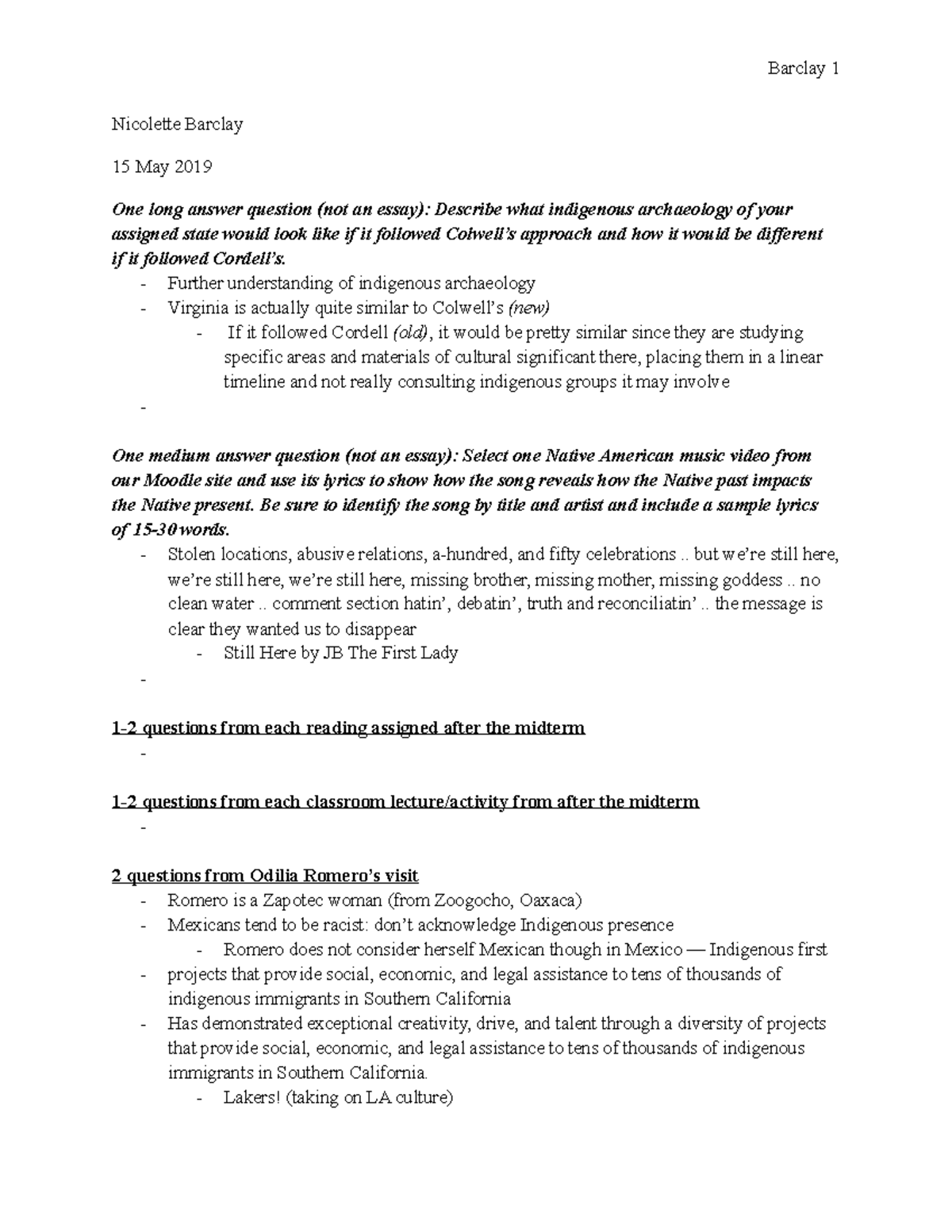 Native American History Notes - Nicolette Barclay 15 May 2019 One long ...