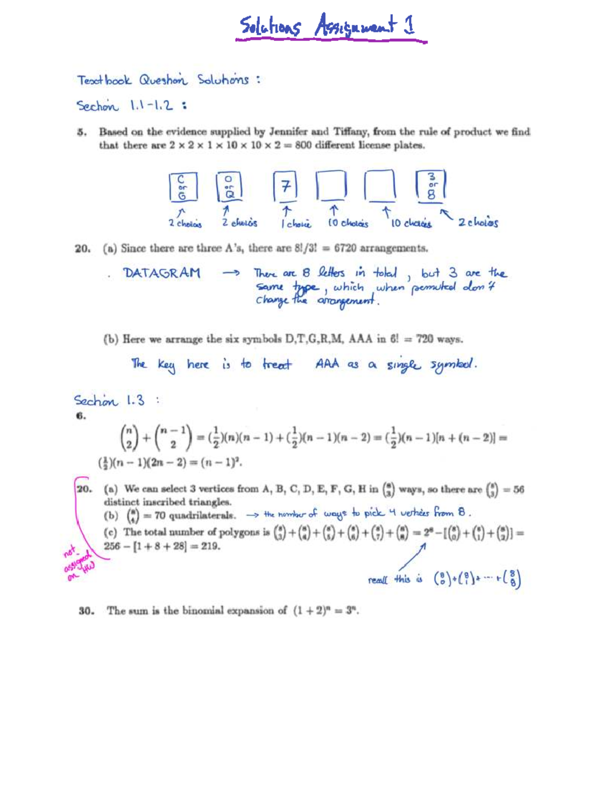 MACM 201 Assignment solutions from section - MACM 201 - Studocu