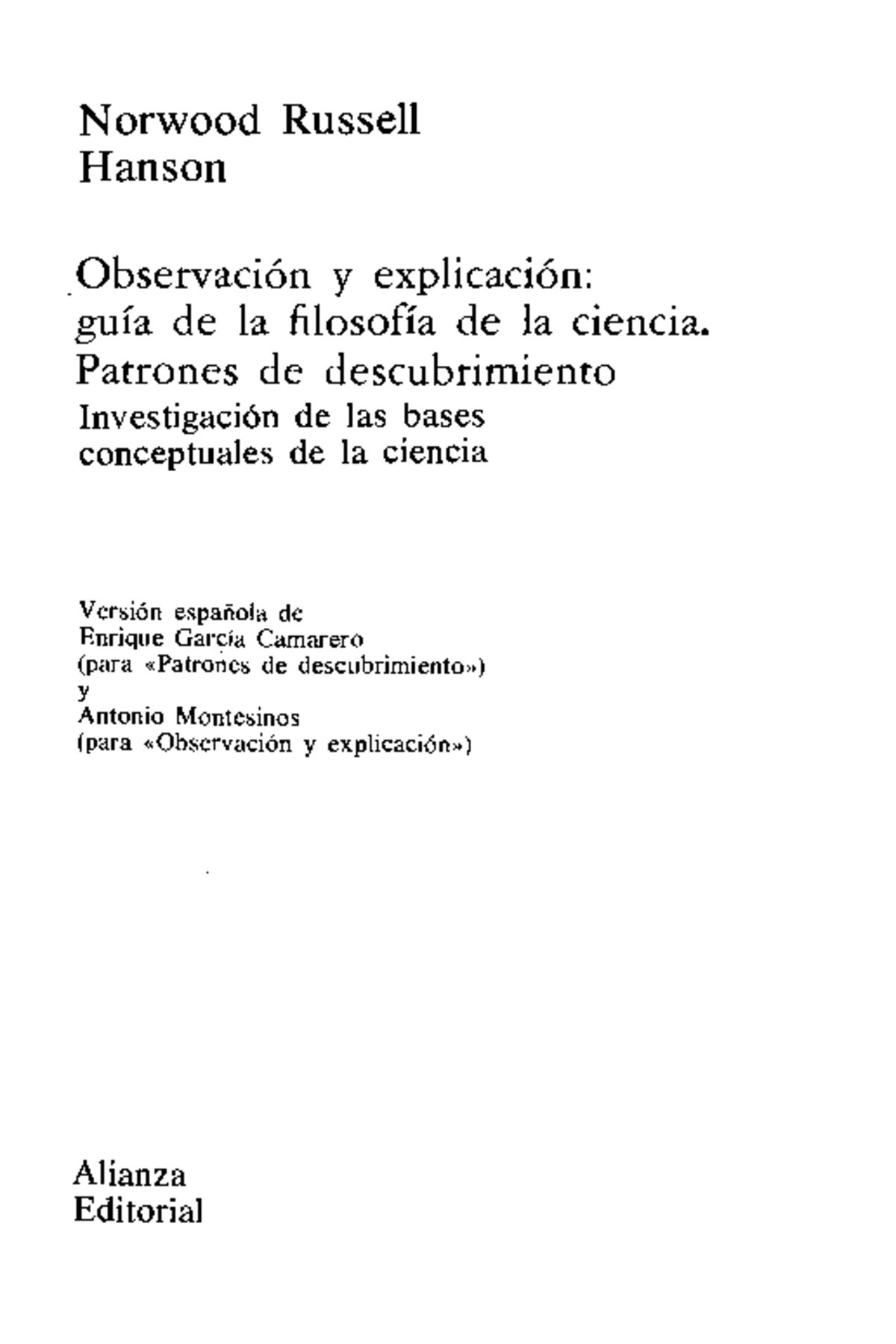 8 Hanson - Patrones de Descubrimiento Cap. 1 - Norwood Russell Hanson ...