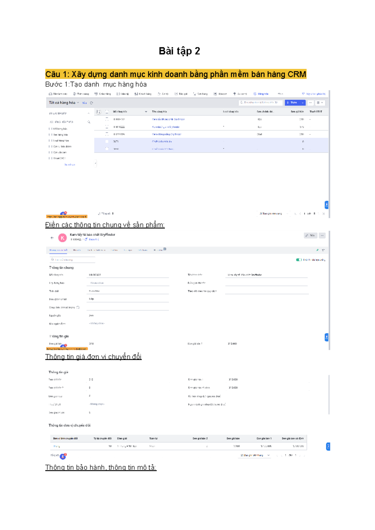 Bài tập 2 - Leamon Tree team - Bài tập 2 Câu 1: Xây dựng danh mục kinh ...