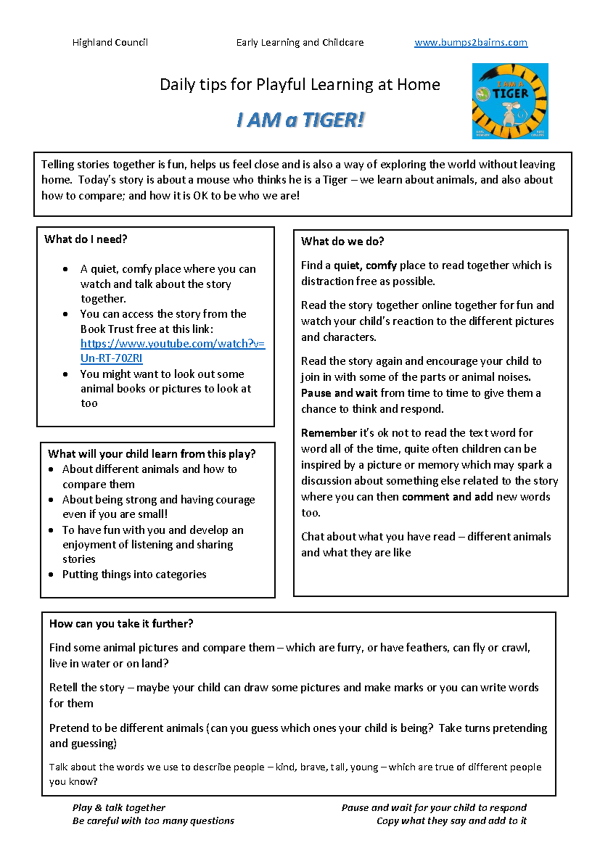 I am a tiger - lol - Highland Council Early Learning and Childcare ...