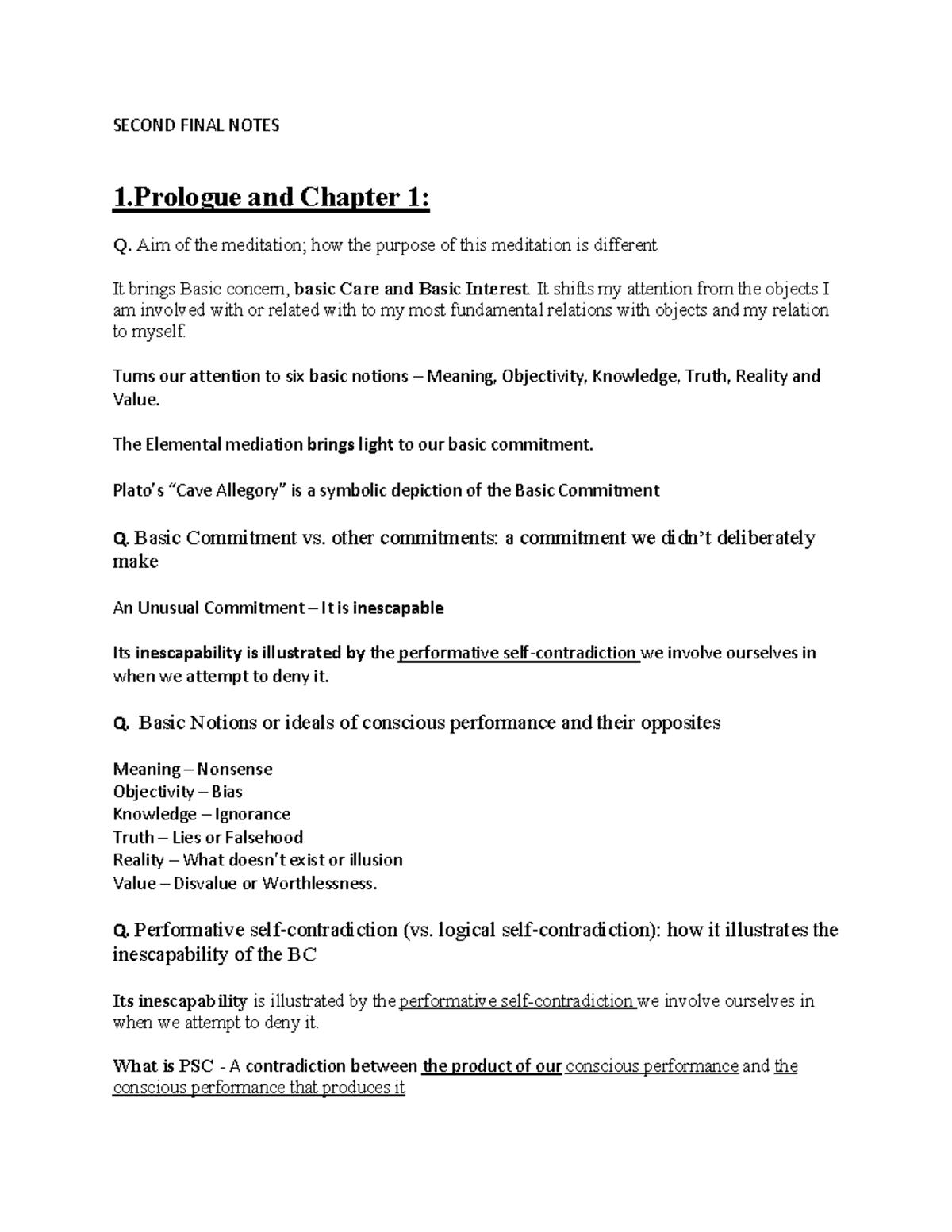 Philosophical Inquiry Final Notes - SECOND FINAL NOTES 1 and Chapter 1 ...