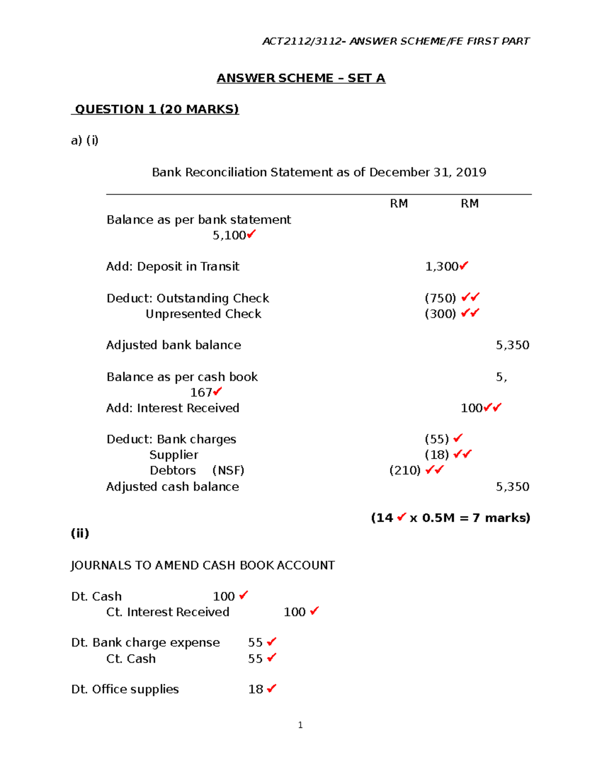 3 Peperiksaan Akhir Bahagian Pertama Solution - ANSWER SCHEME – SET A ...