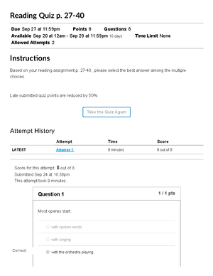 Reading Quiz p. 43-62 - Reading Quiz p. 43- Due Sep 30 at 11:59pm ...