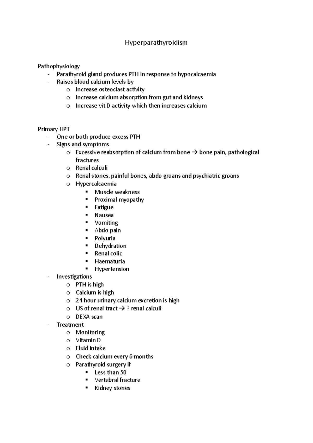 hyperparathyroidism - Hyperparathyroidism Pathophysiology - Parathyroid ...