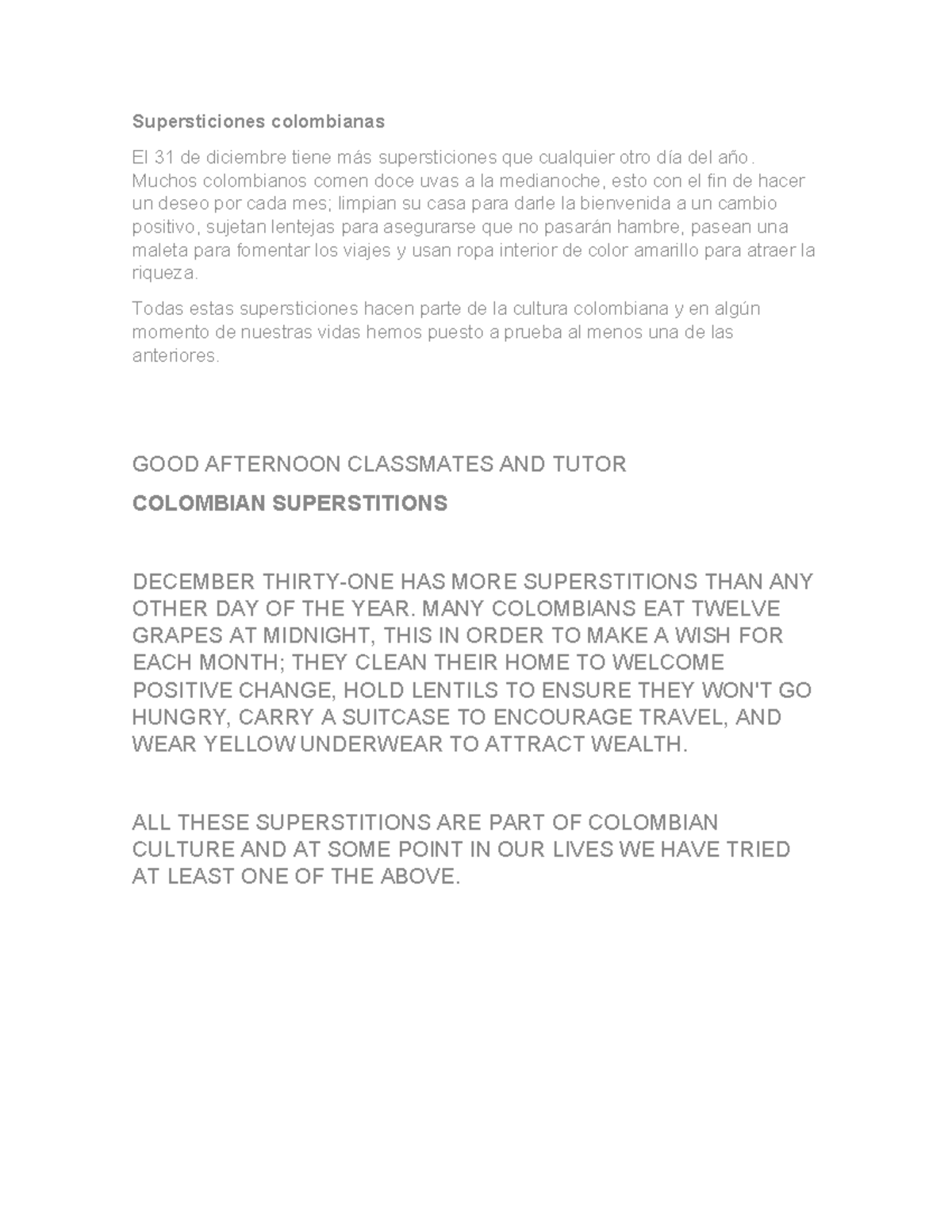 Supersticiones colombianas - Muchos colombianos comen doce uvas a la ...