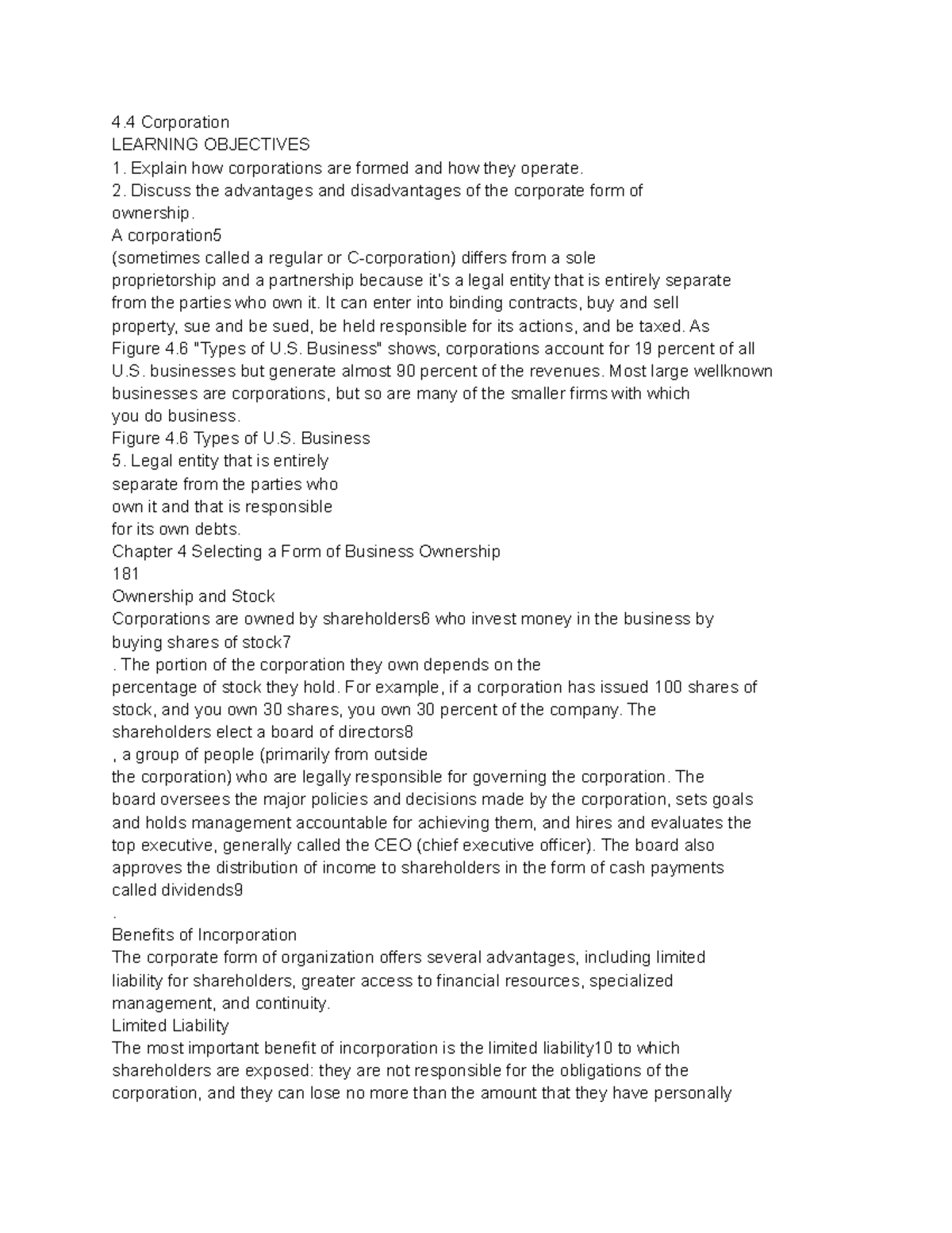 Business 27 - 4 Corporation LEARNING OBJECTIVES Explain how ...