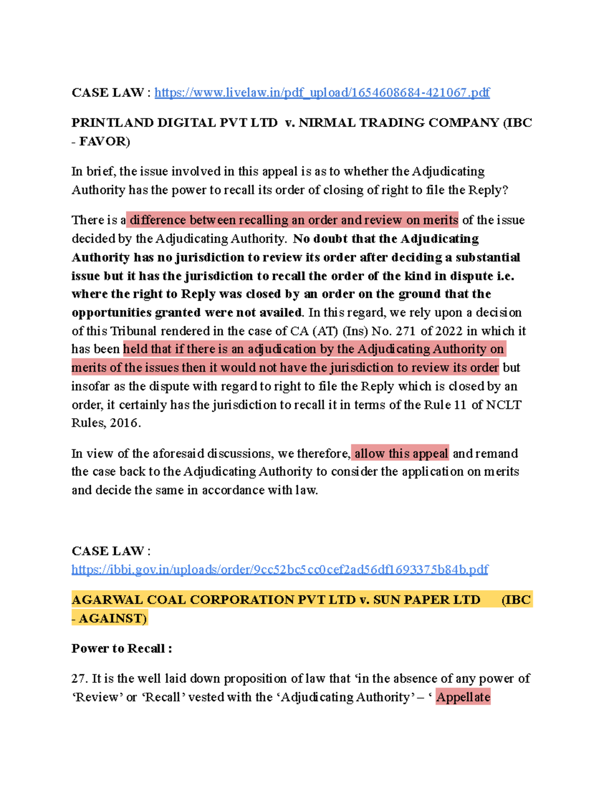 NCLT Order Review - Landmark - CASE LAW : livelaw/pdf_upload/1654608684 ...