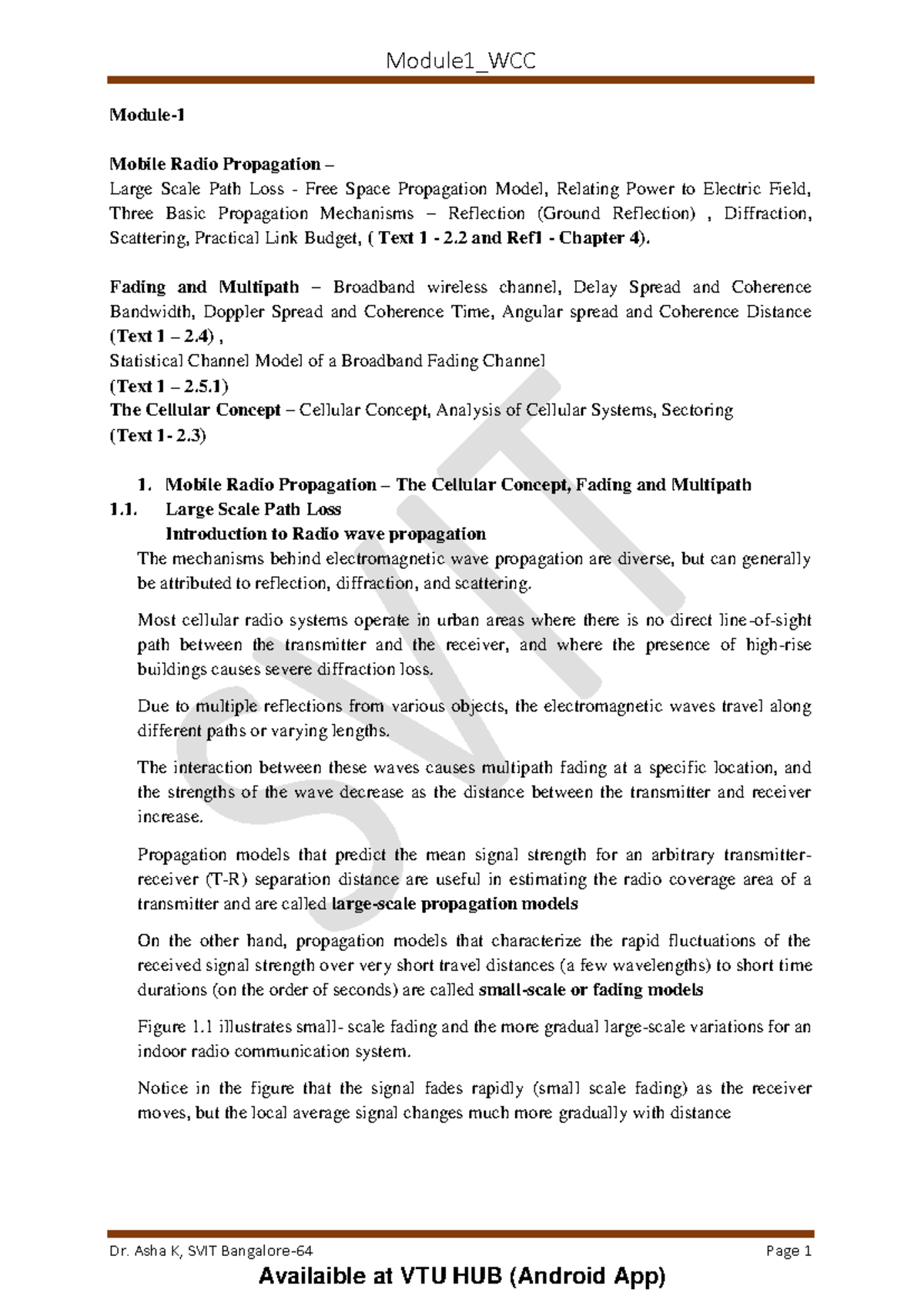 WCC module 1 - Wcc - Dr. Asha K, SVIT Bangalore-64 Page 1 Module ...