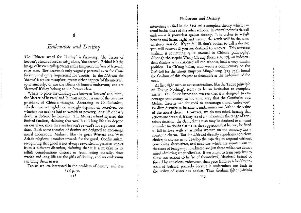 Module 4a Chapter 6 “Endeavor and Destiny” in the Liezi - Cultures and ...