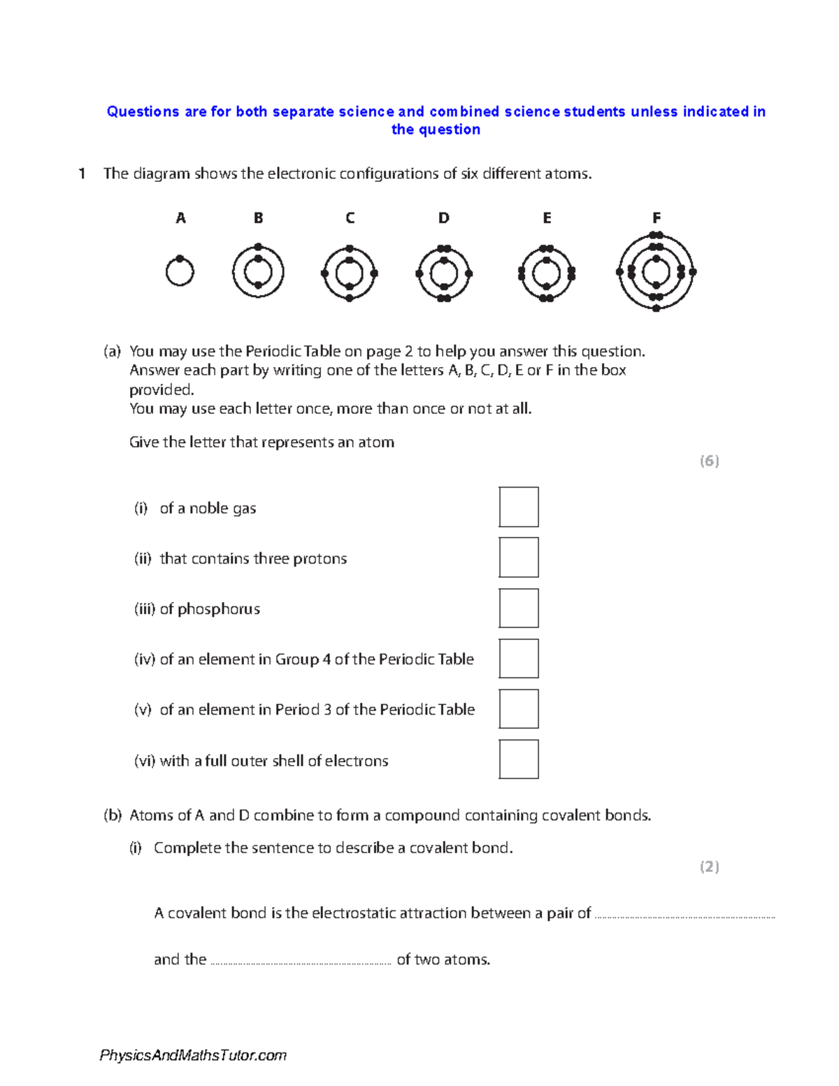 Atomic Structure 1 QP - It is important - 1 The diagram shows the ...