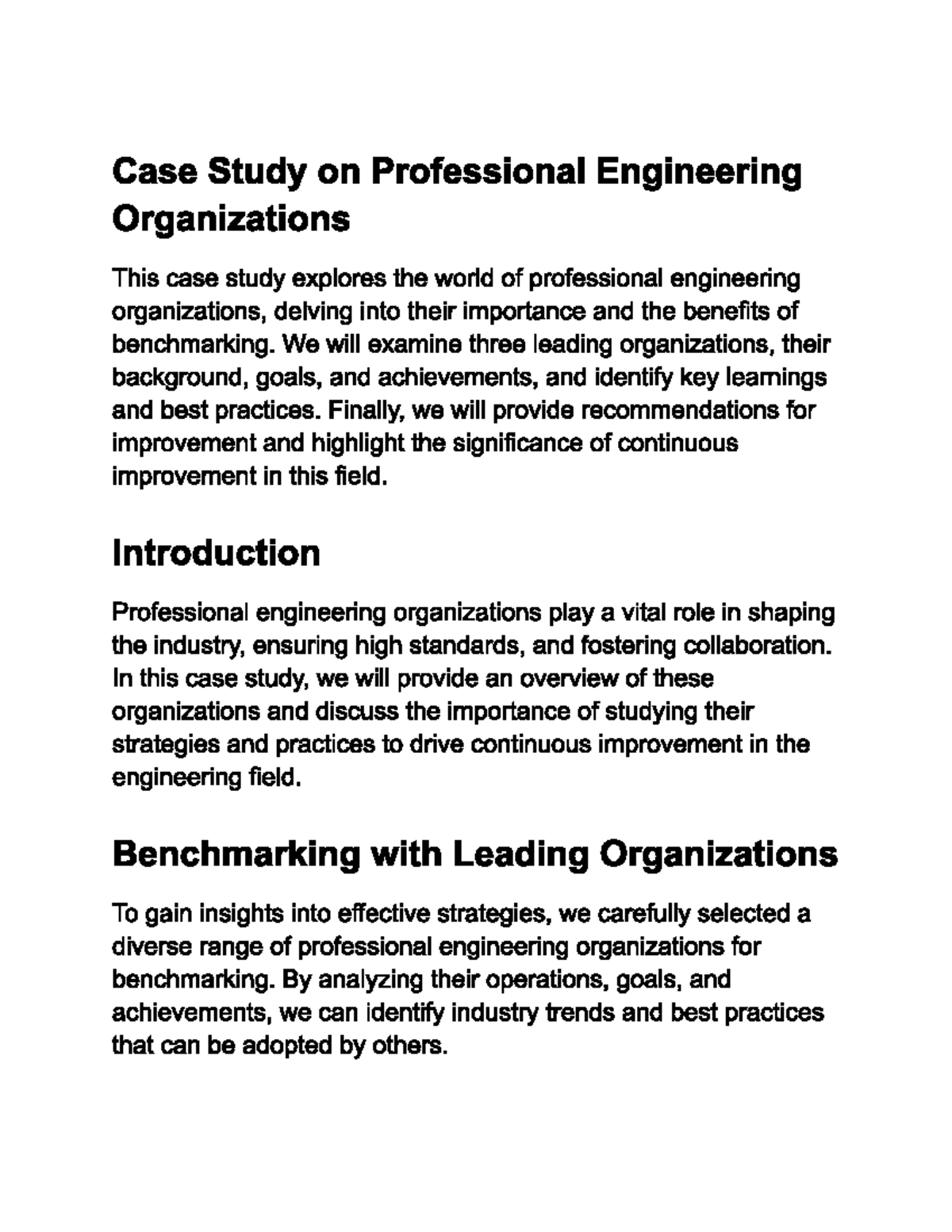 Case Study On Professional Engineering Organizations - Philosophy of ...