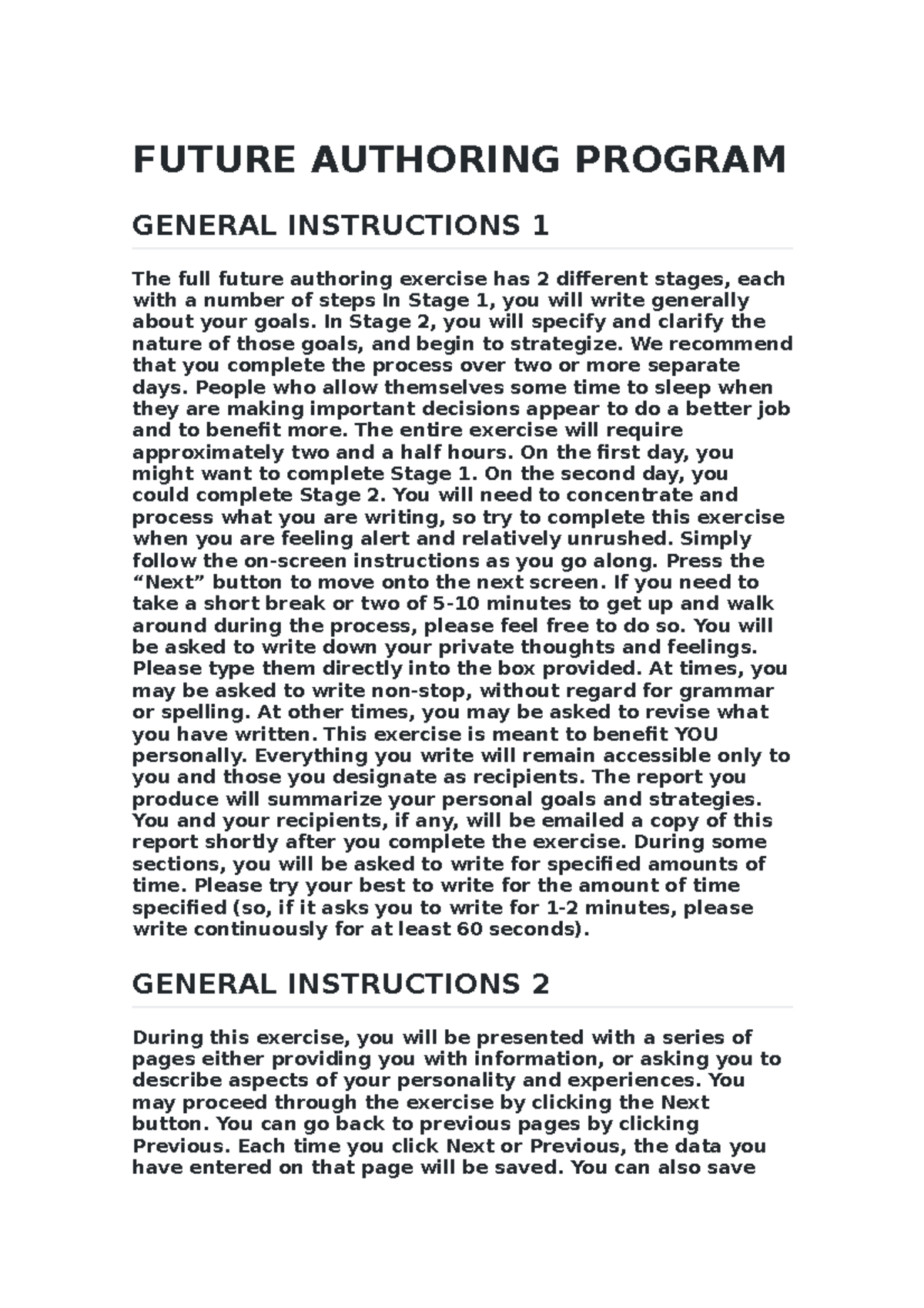 Future Authoring Program - FUTURE AUTHORING PROGRAM GENERAL ...