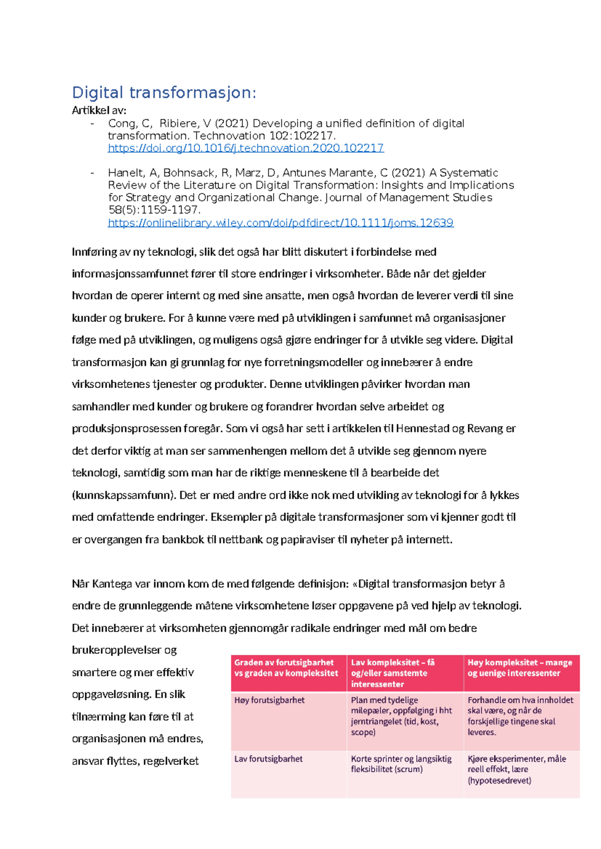 Digital transformasjon (fulle artikler) - Digital transformasjon: Artikkel av: - Cong, C ...