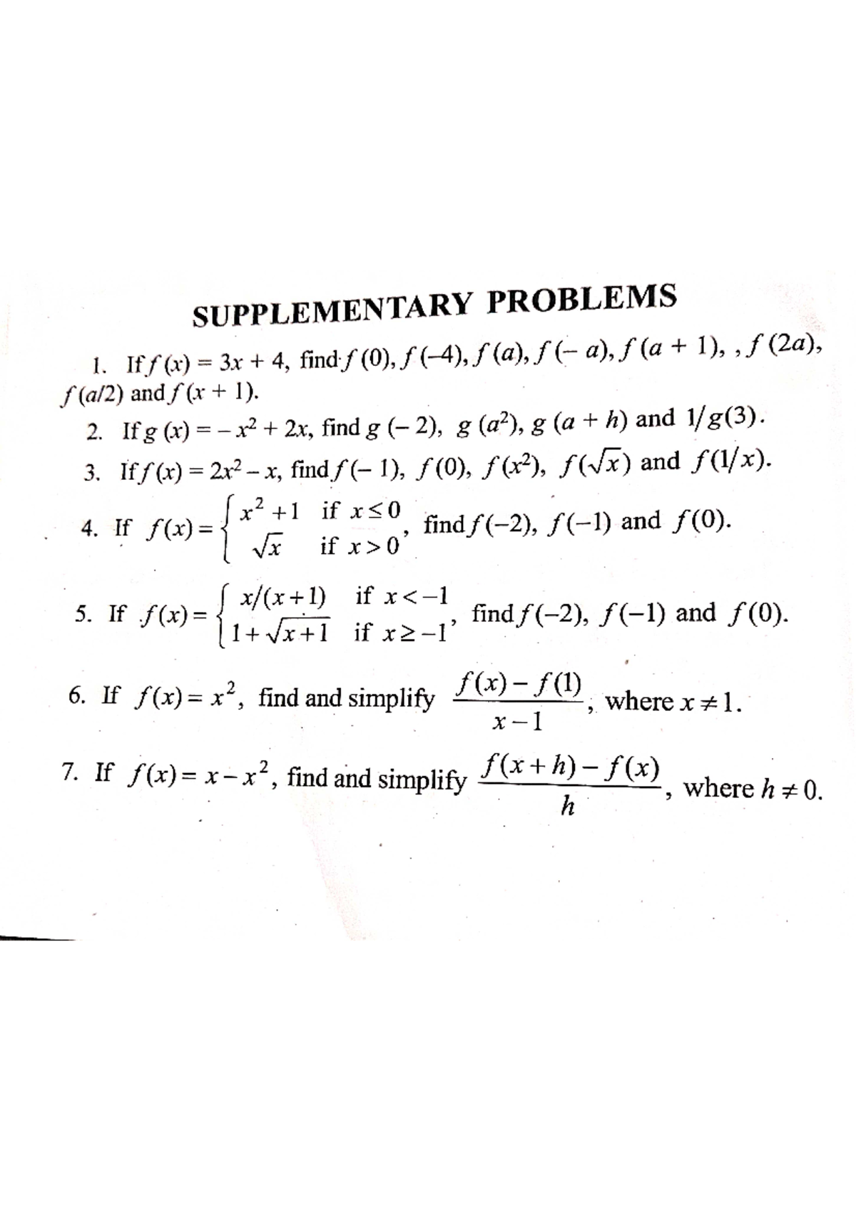 Supplementary questions and answers - Calculus of single variable 2 ...