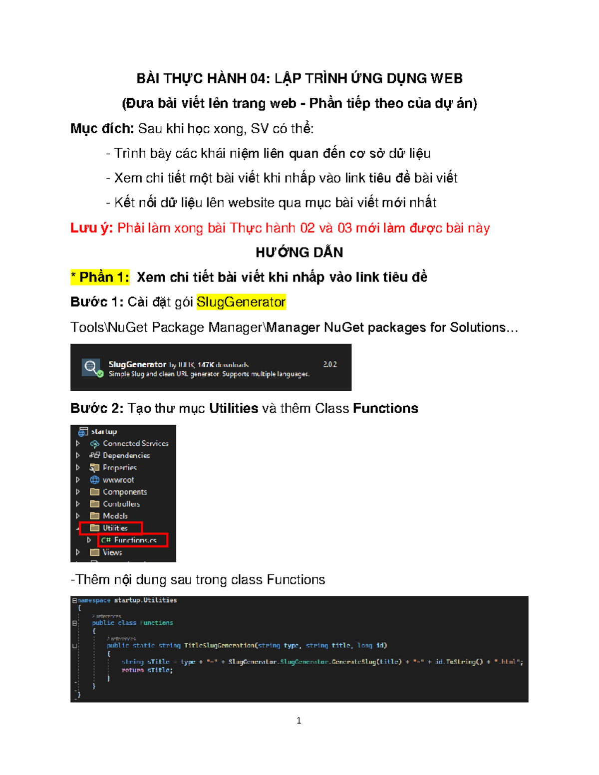 TH04-BÀI THỰC HÀNH 04 - êwfew - BÀI THỰC HÀNH 04: LẬP TRÌNH ỨNG DỤNG WEB (Đưa bài viết lên trang ...