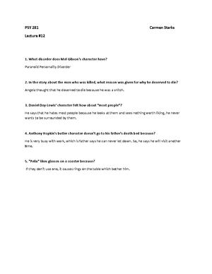 L10 - Lecture 10 Assignment - PSY 281 Carmen Starks Lecture # What ...