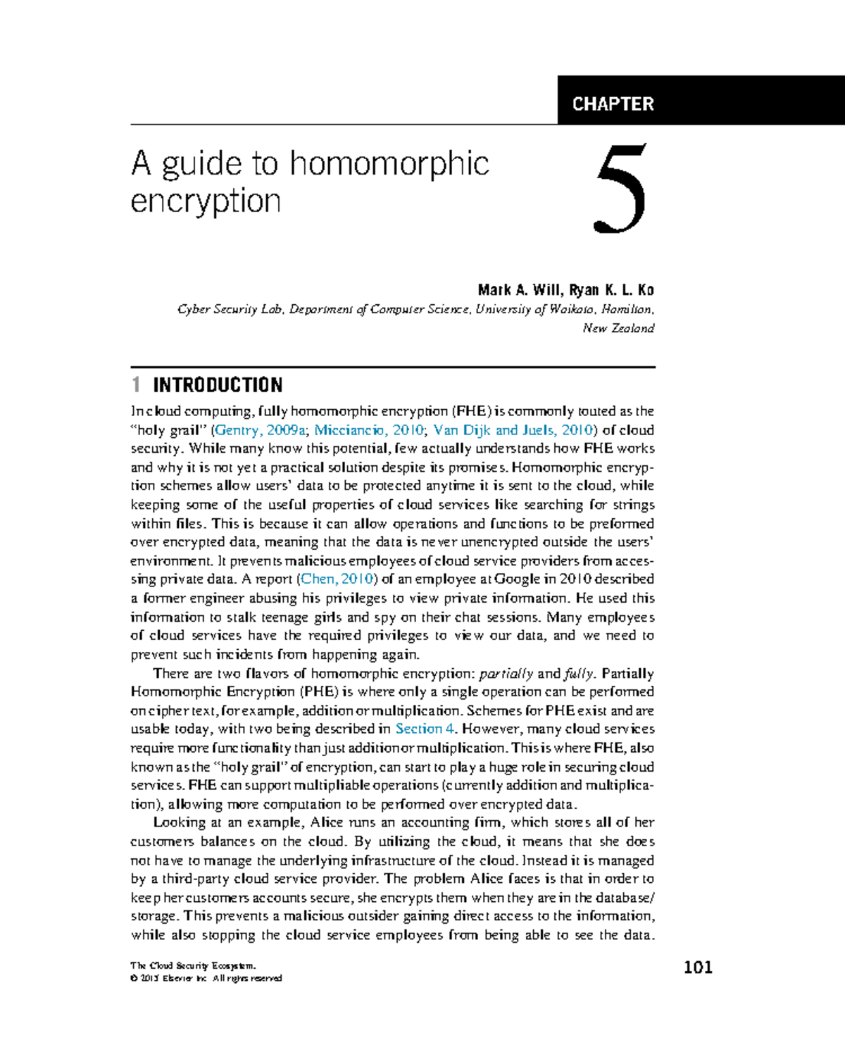 A guide to homomorphic encryption - CHAPTER A guide to homomorphic ...