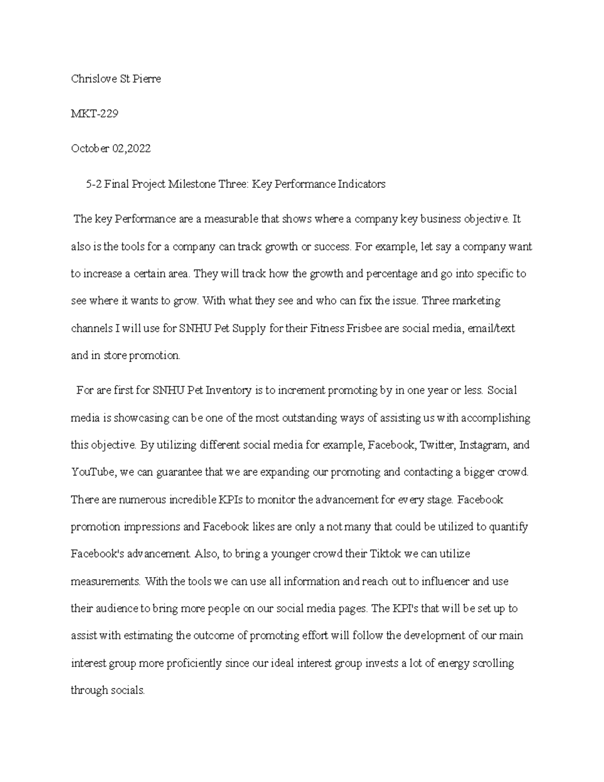 5 2 Final Project Milestone Three Key Performance Indicators - It also ...