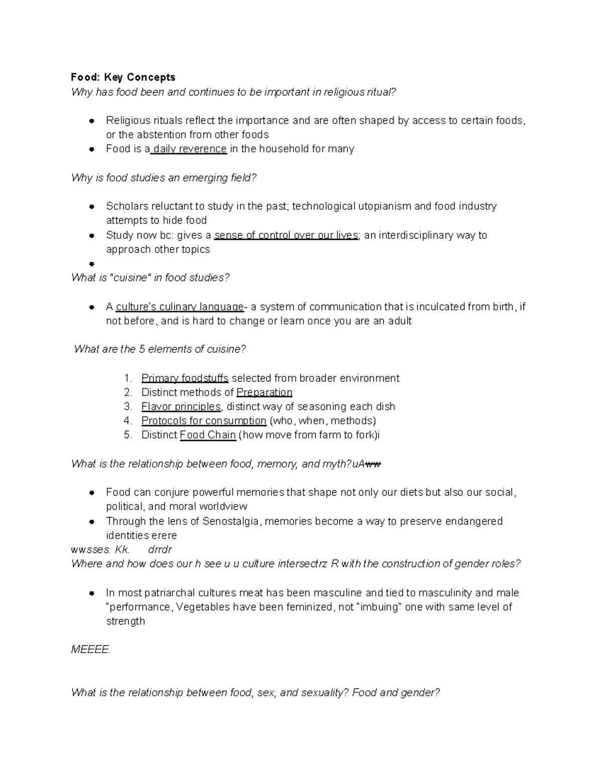 Religion and Food Midterm Study Guide - THRS 223 - USD - Studocu