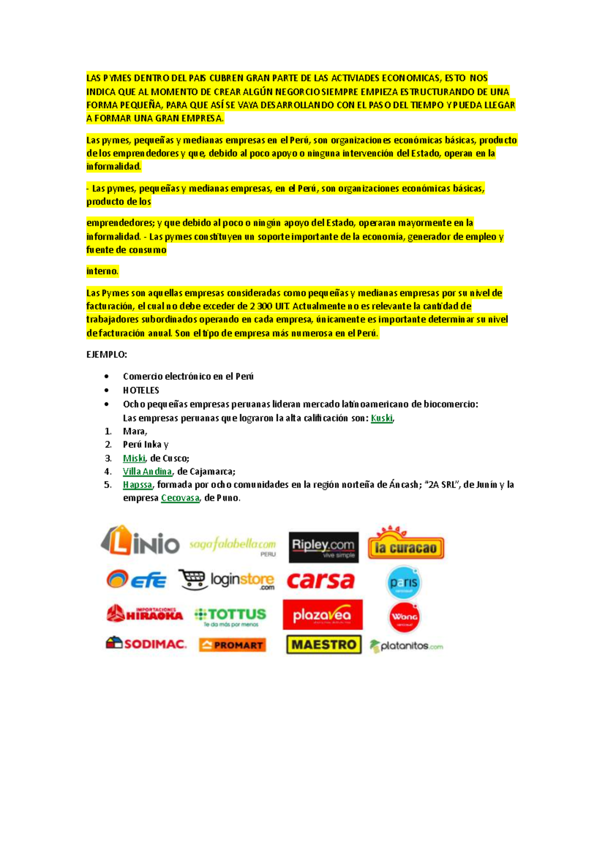 Alaaaaaa - kokook - LAS PYMES DENTRO DEL PAIS CUBREN GRAN PARTE DE LAS ...