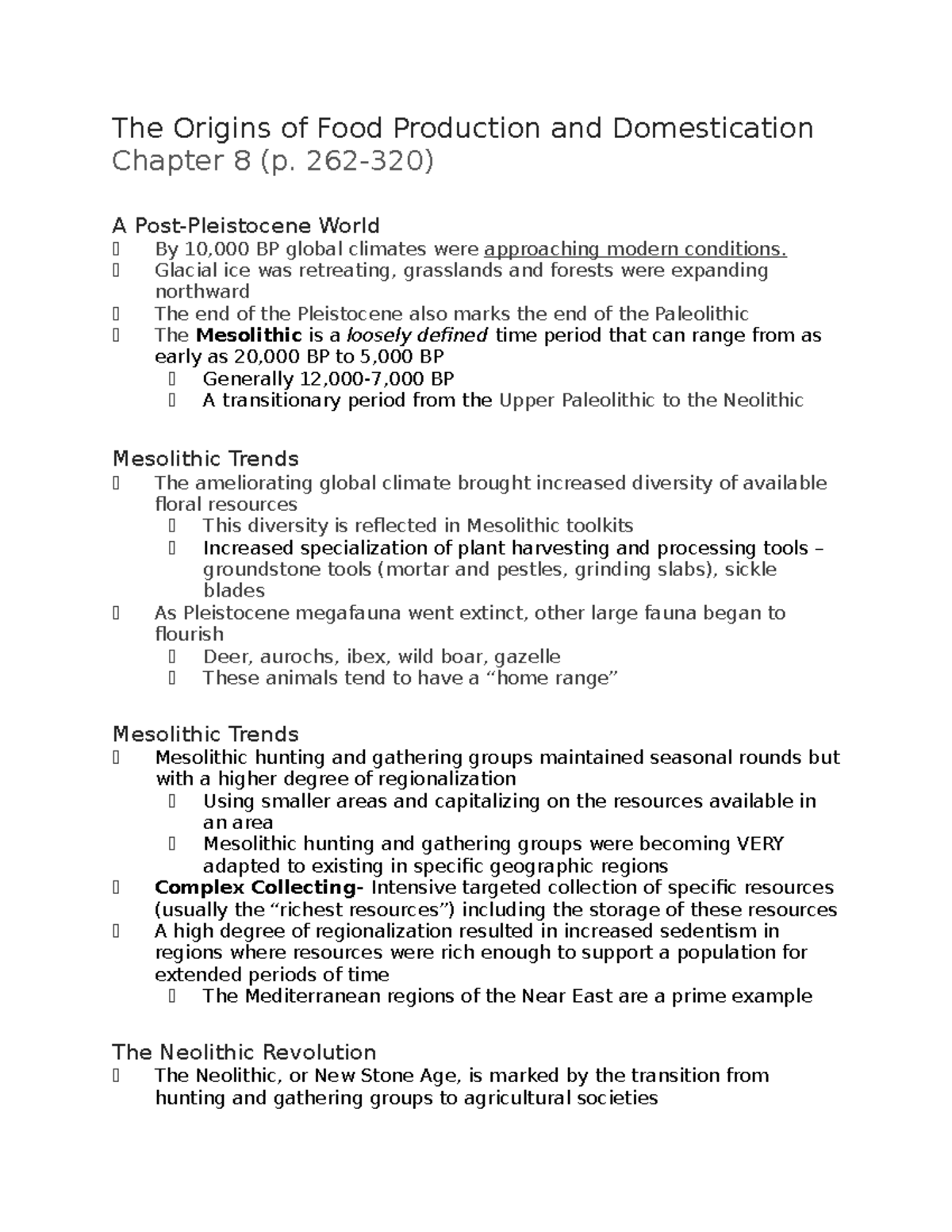 March 1 part 2 - lecture - The Origins of Food Production and ...