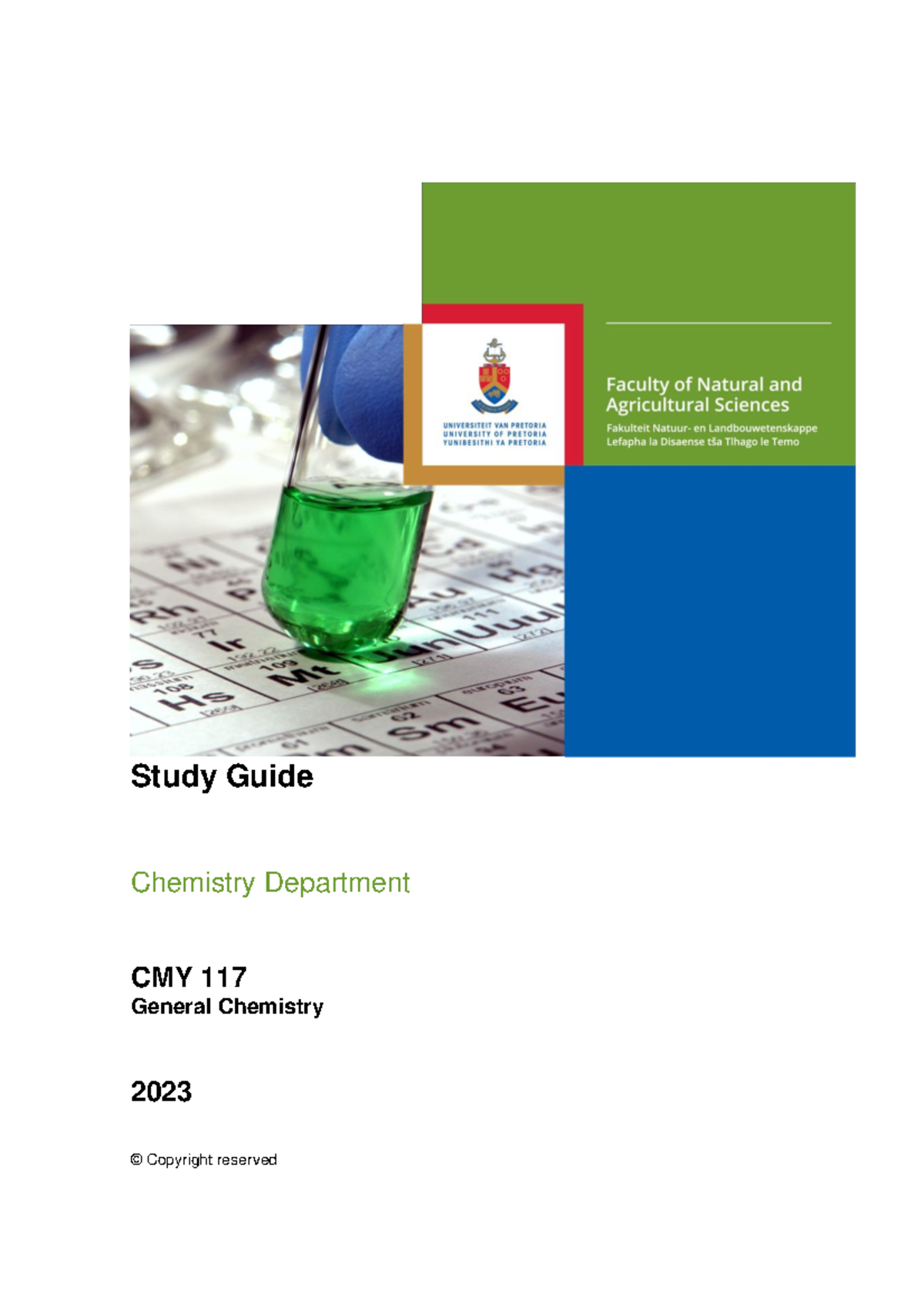 20230217 Study Guide ( Final) - Study Guide Chemistry Department CMY ...