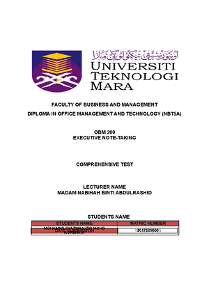 Report Project Management example task - Office Software Applications ...