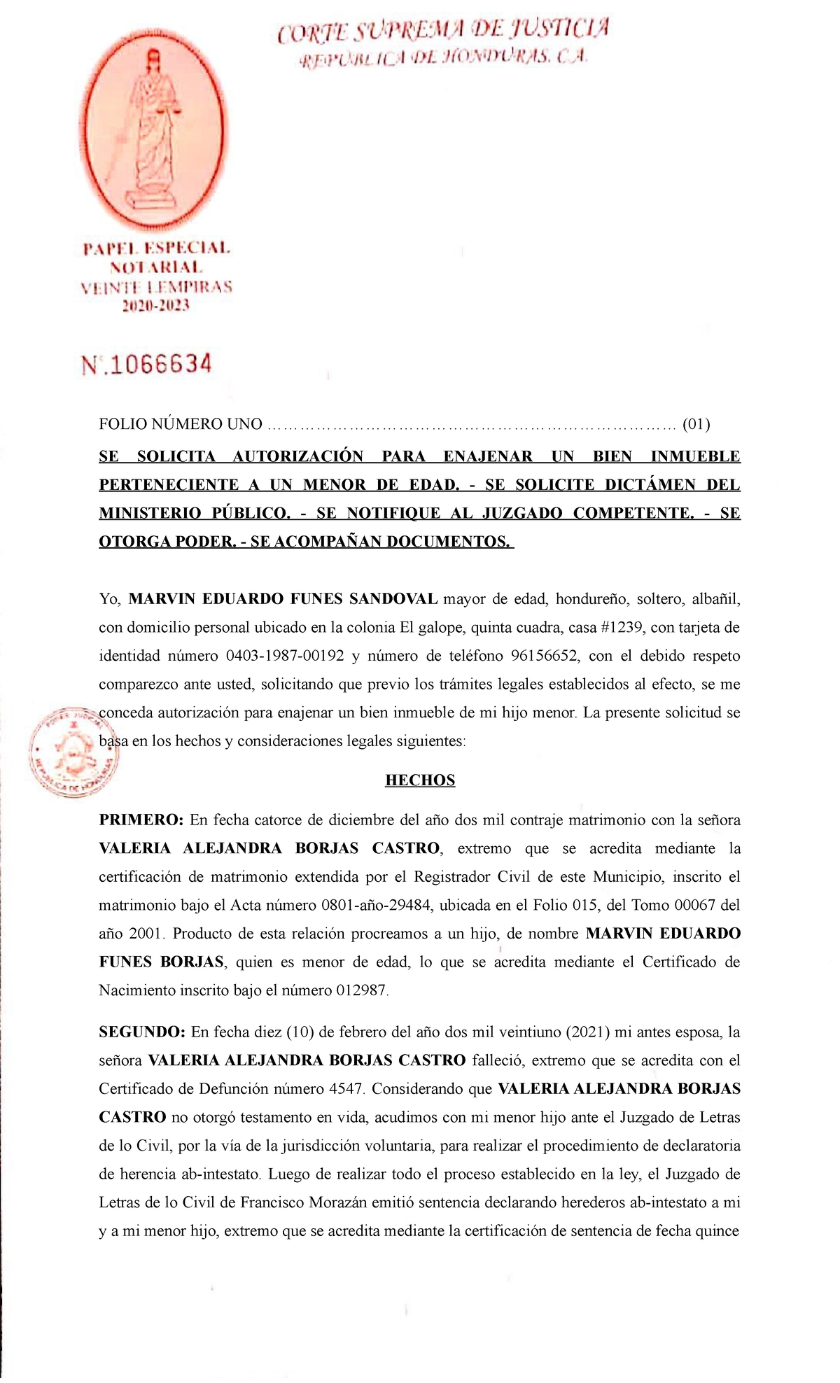 Expediente Notarial II - FOLIO NÚMERO UNO - Studocu